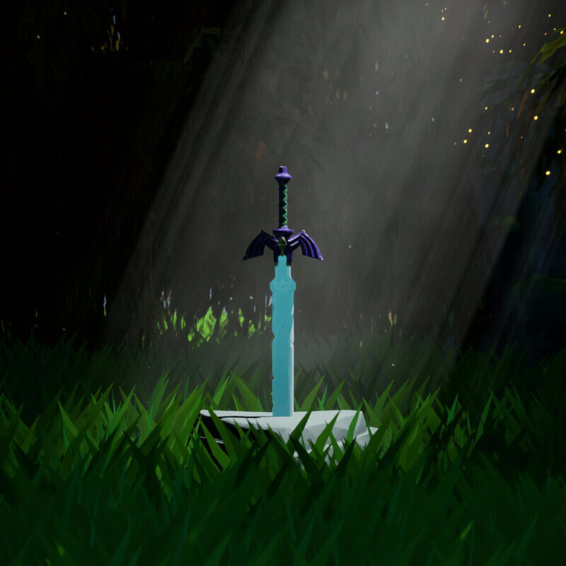 ArtStation - Master Sword - Rays of light in the grove - God Rays VFX