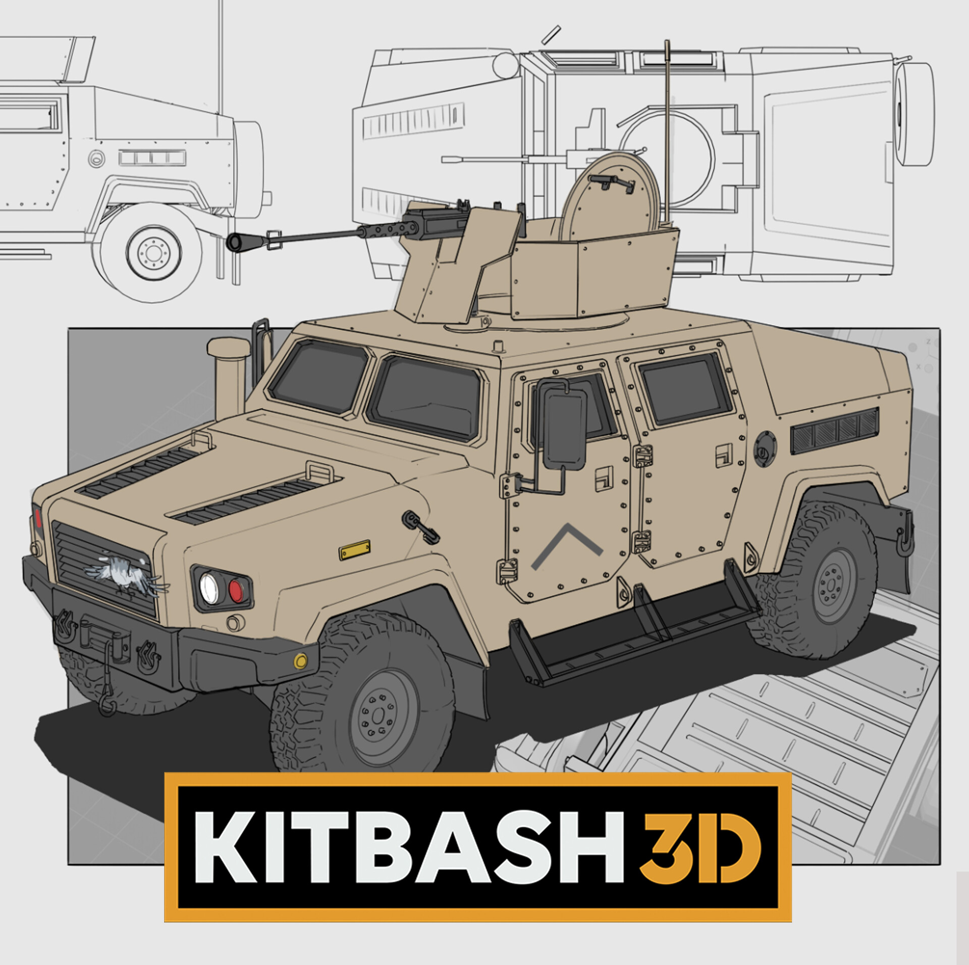 ArtStation - KITBASH3D Warefare - Military transport vehicles concepts