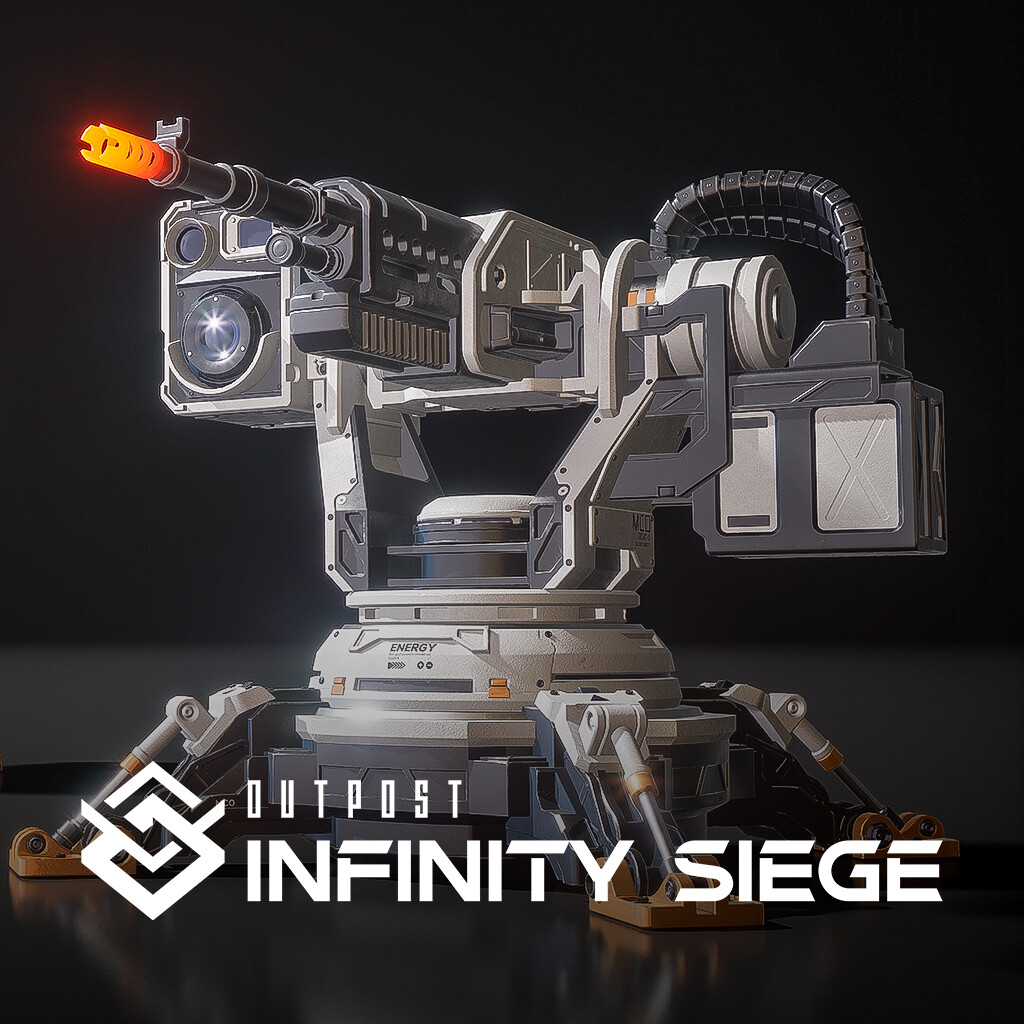 ArtStation - Outpost: Infinity Siege《重装前哨》-Auto turret, frost turret, flame turret