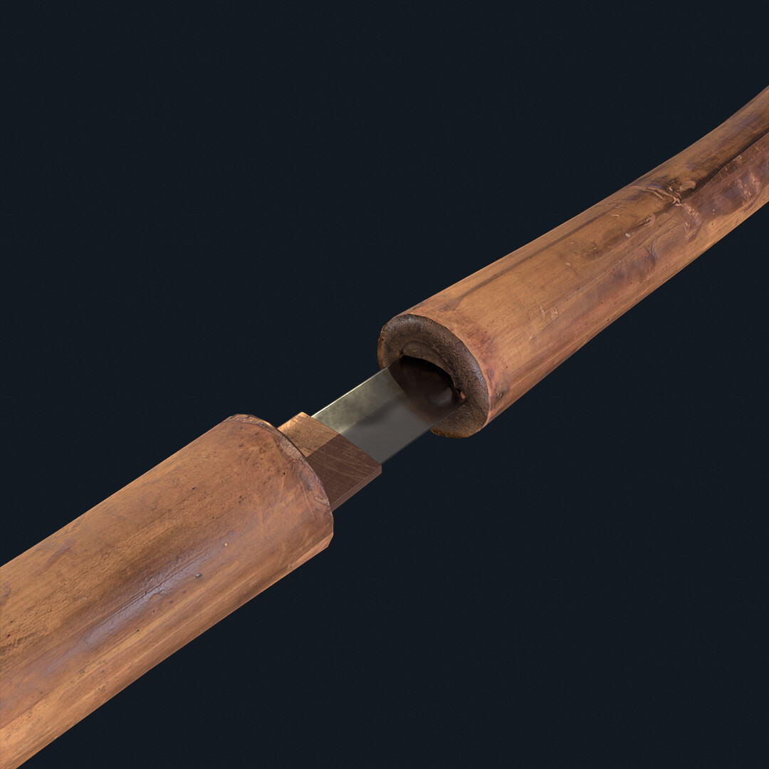 ArtStation - Bamboo katana (Shirasaya)