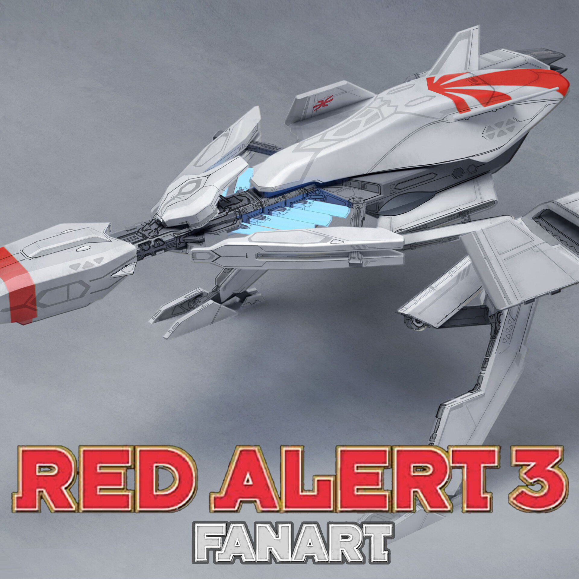 ArtStation - Red Alert 3 Fanart - Kusanagi Gunship - Ground mode