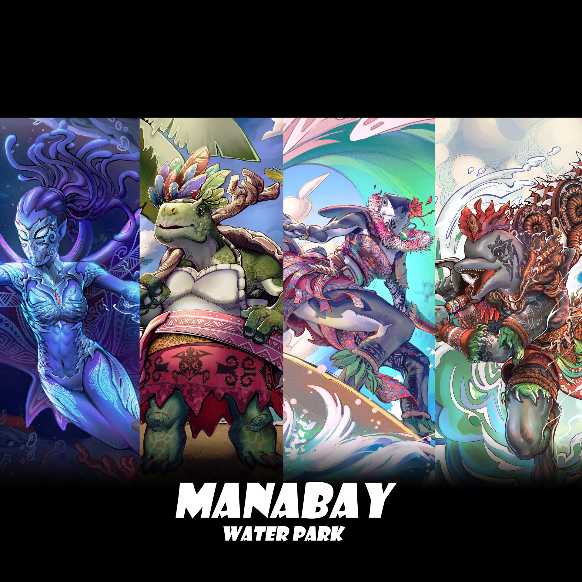 ArtStation - MANABAY - Simple Character Illustrations With Background