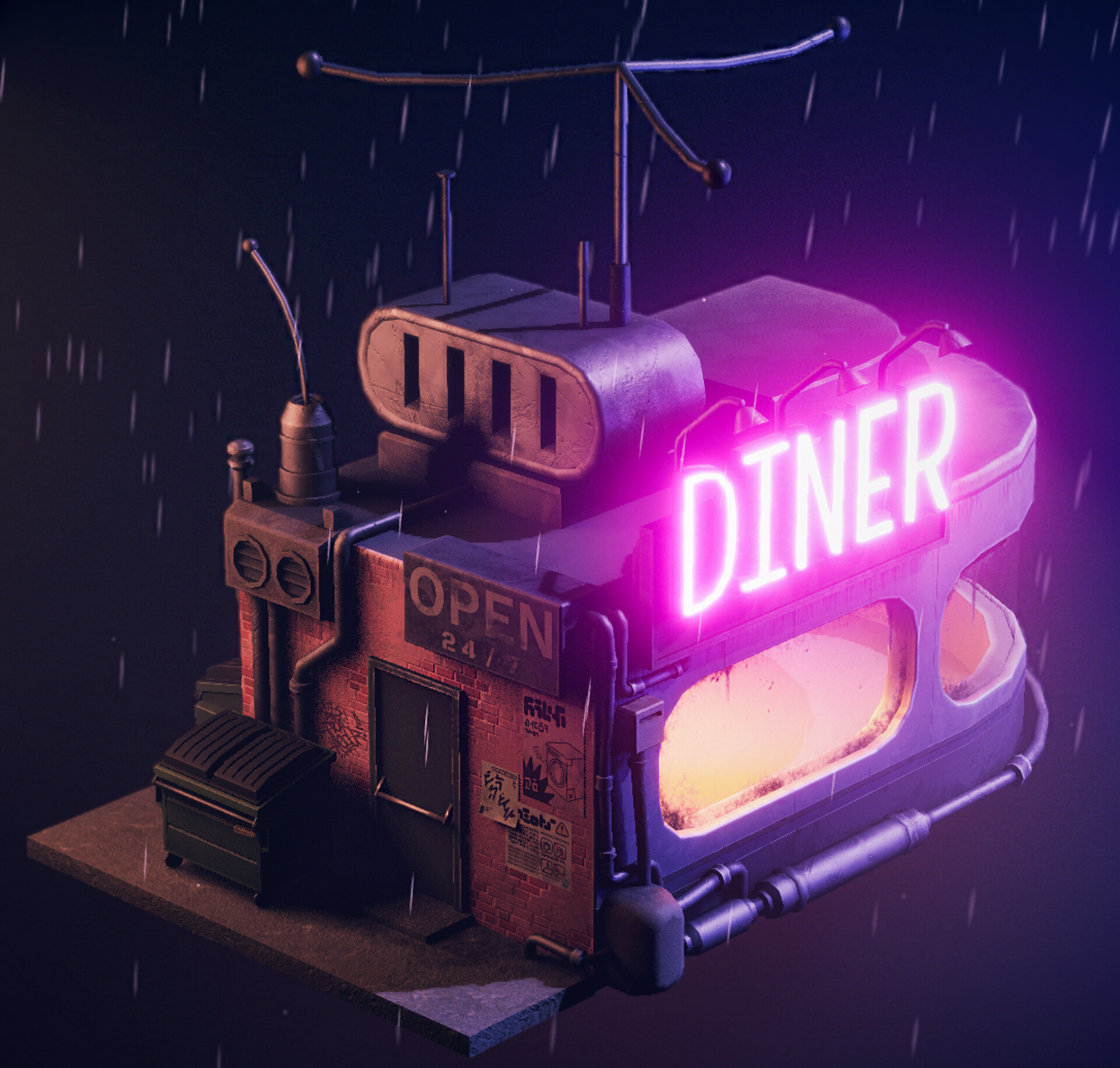 ArtStation - Cyberpunk Diner