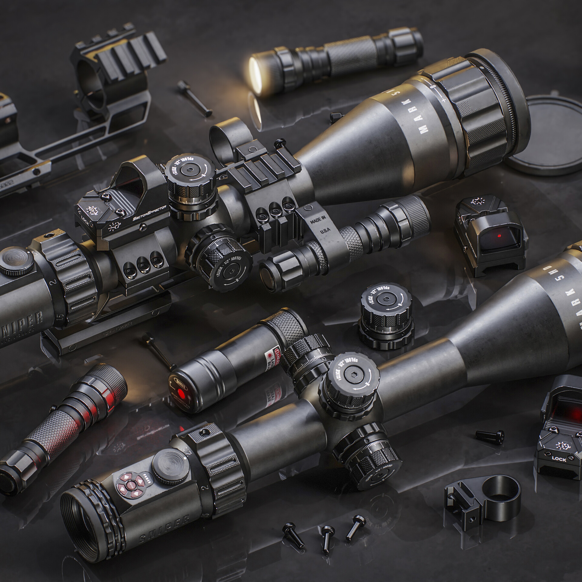 ArtStation - Sniper rifle scope.