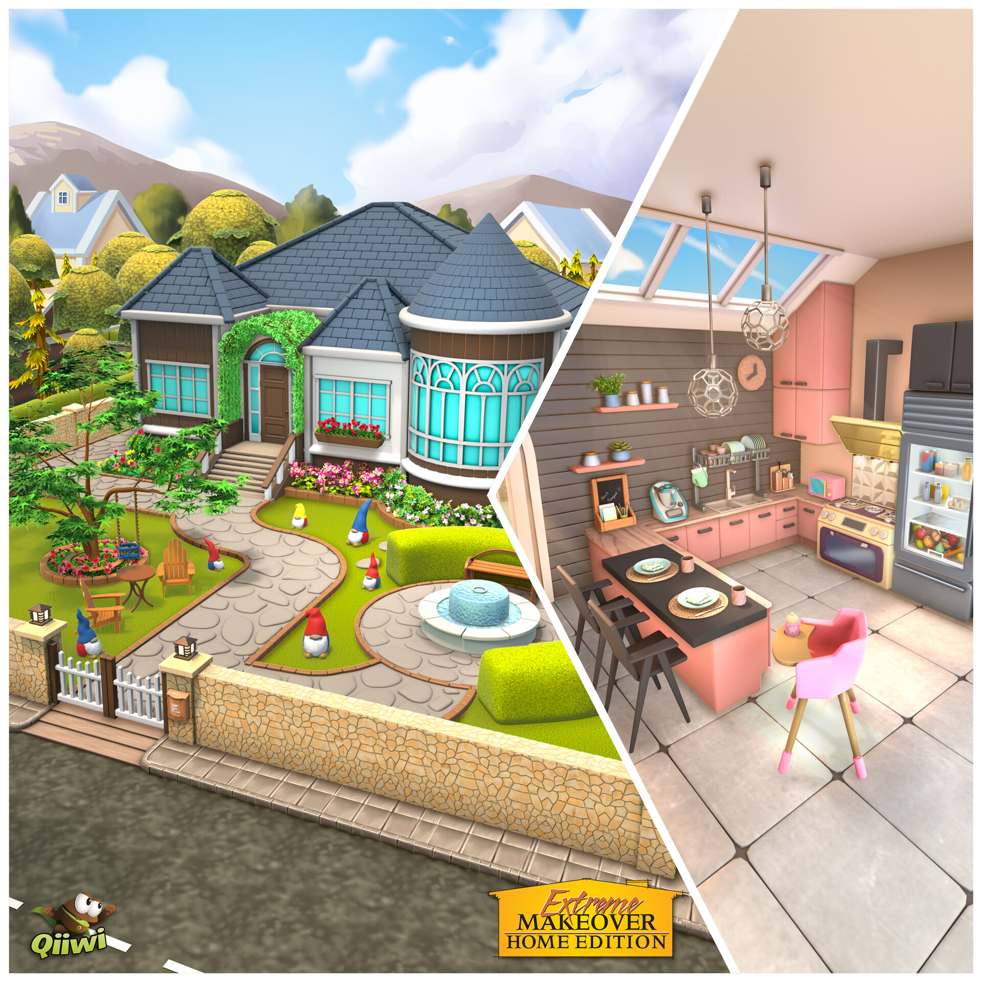 ArtStation - EMHE Mobile Game: Exterior & Kitchen Family 6