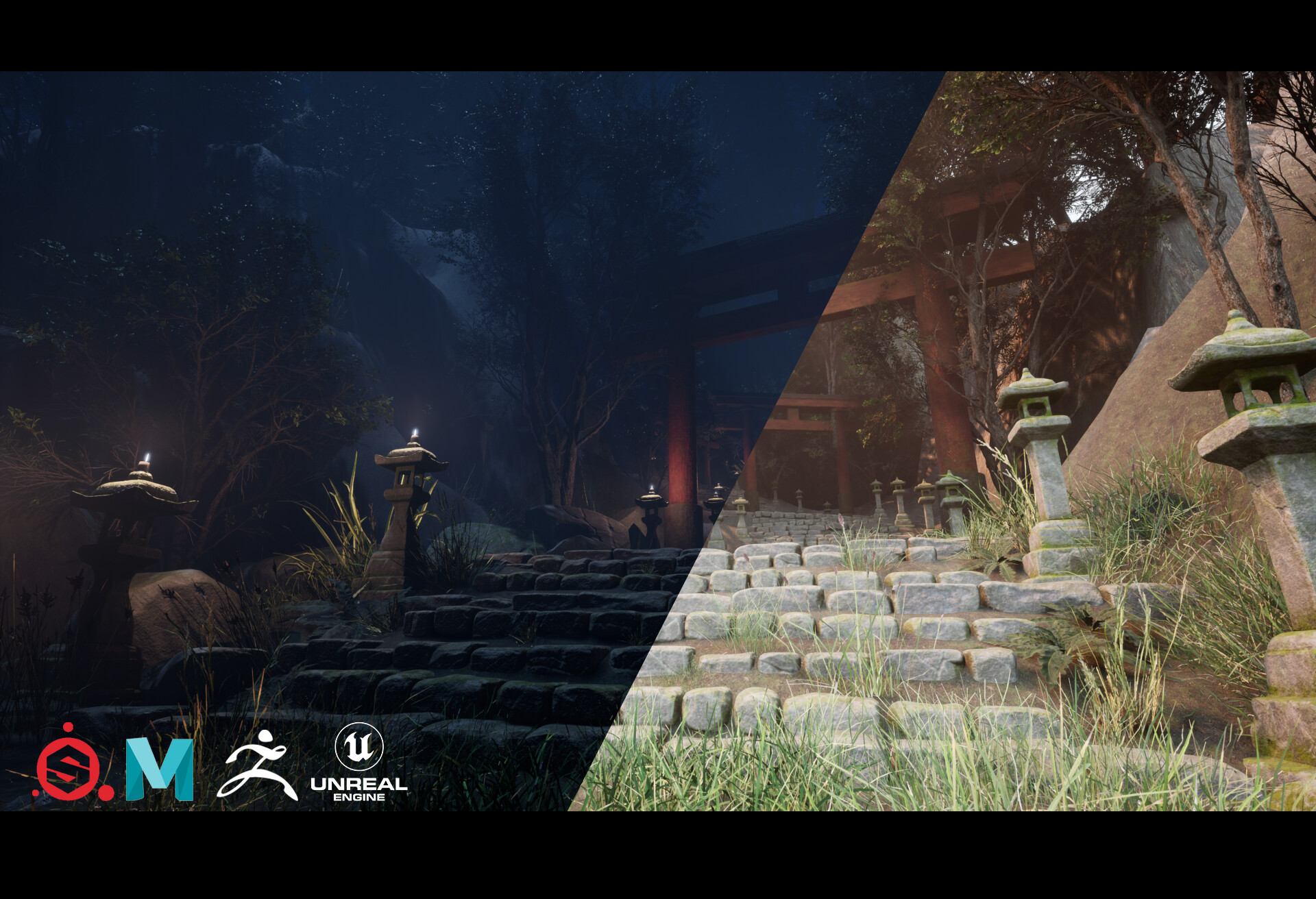 ArtStation - Japanese Forest Nightlight/Daylight