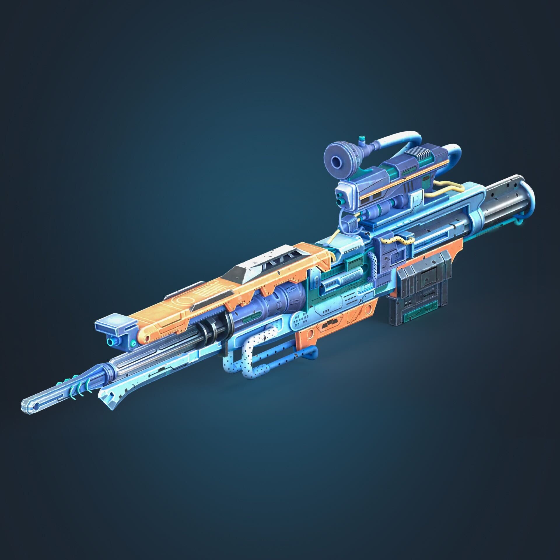ArtStation - Concept SciFi Stylized Sniper Rifle