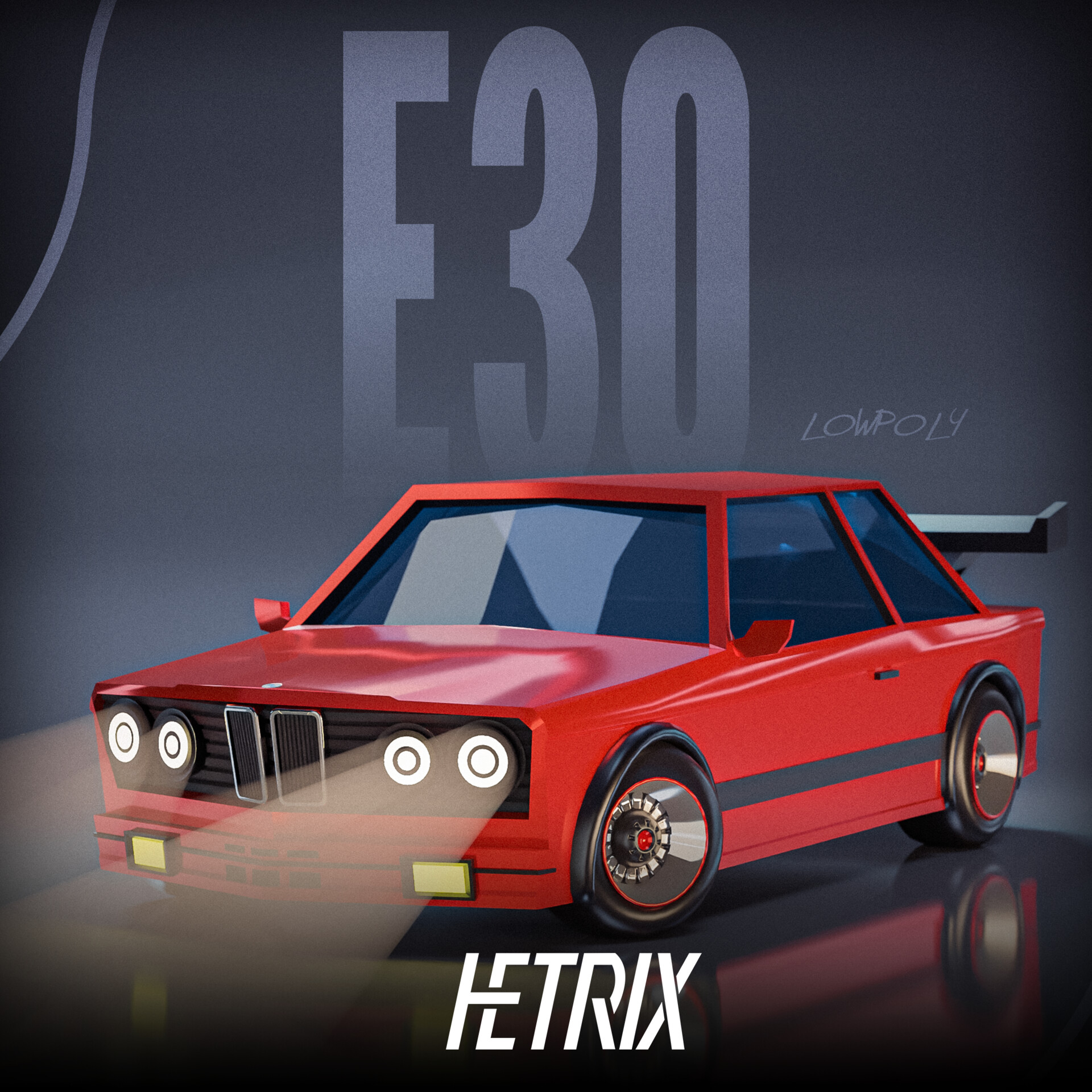 ArtStation - Low Poly Car Model insp.E30