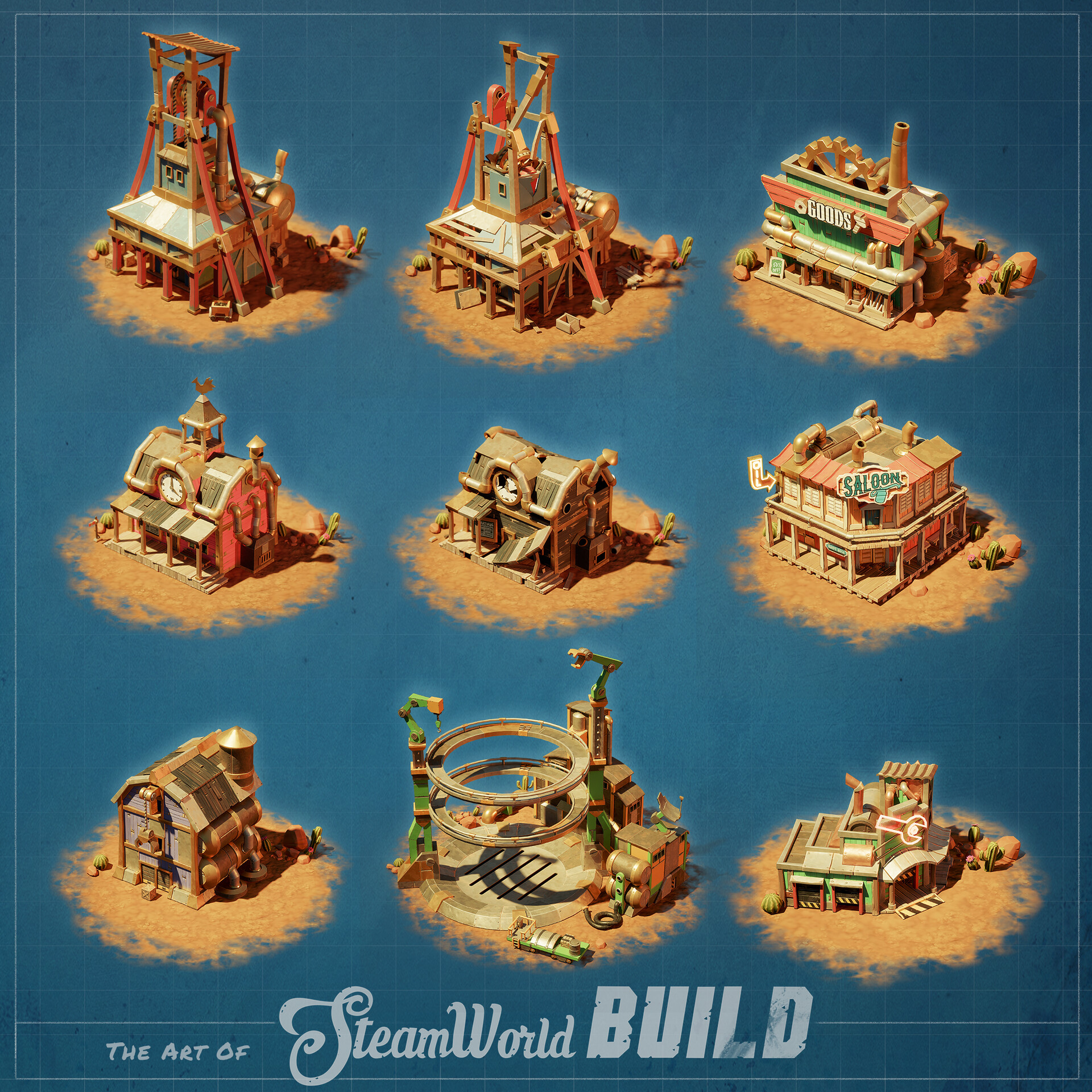 ArtStation - SteamWorld Build - Buildings 1