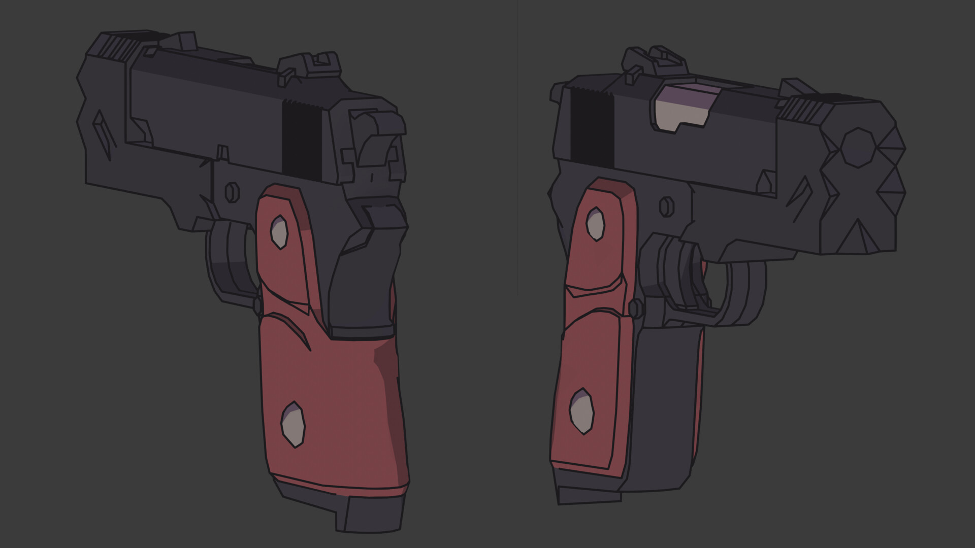 ArtStation - Detonics CombatMaster | Lycoris Recoil Low-Poly Handgun