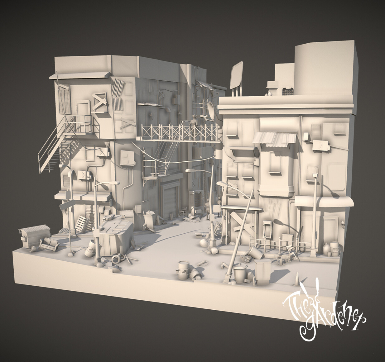 ArtStation - Blockout Alleyway Animation The Gardener