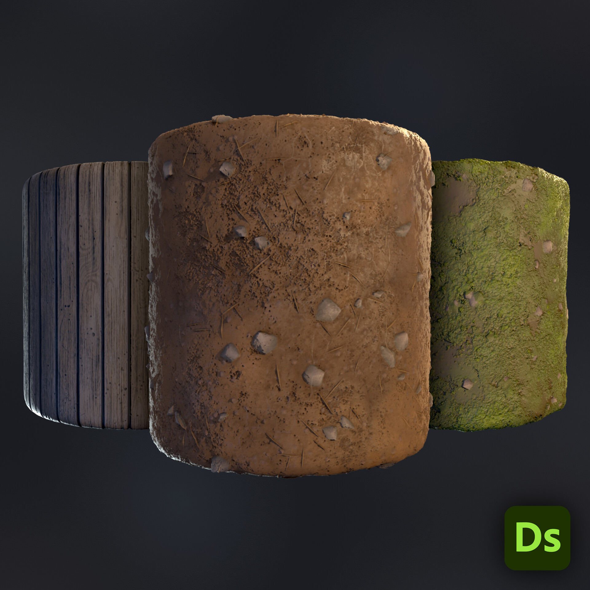 ArtStation - Dirt, Moss and Wood Materials