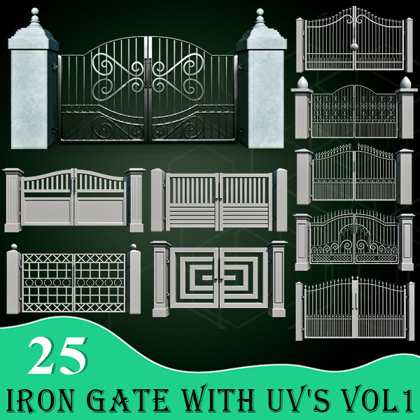 ArtStation - 25 Iron Gate With UV's Vol 1