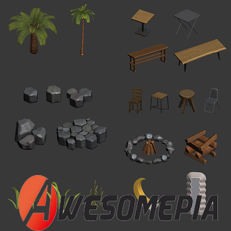 ArtStation - Metalive Aewol Cafe Props