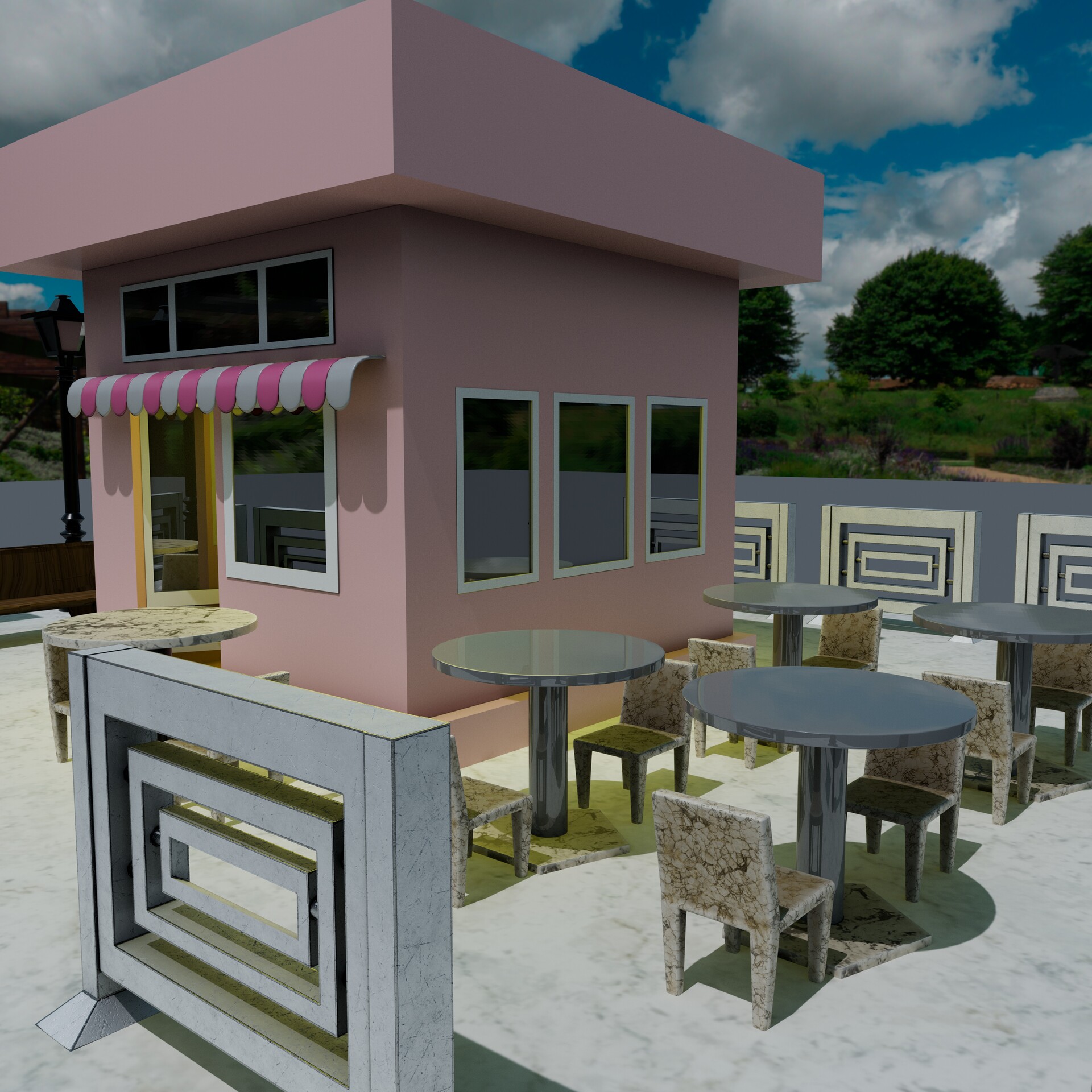 ArtStation - Here is the 3D model of cafe . It has 3D Environment of ...