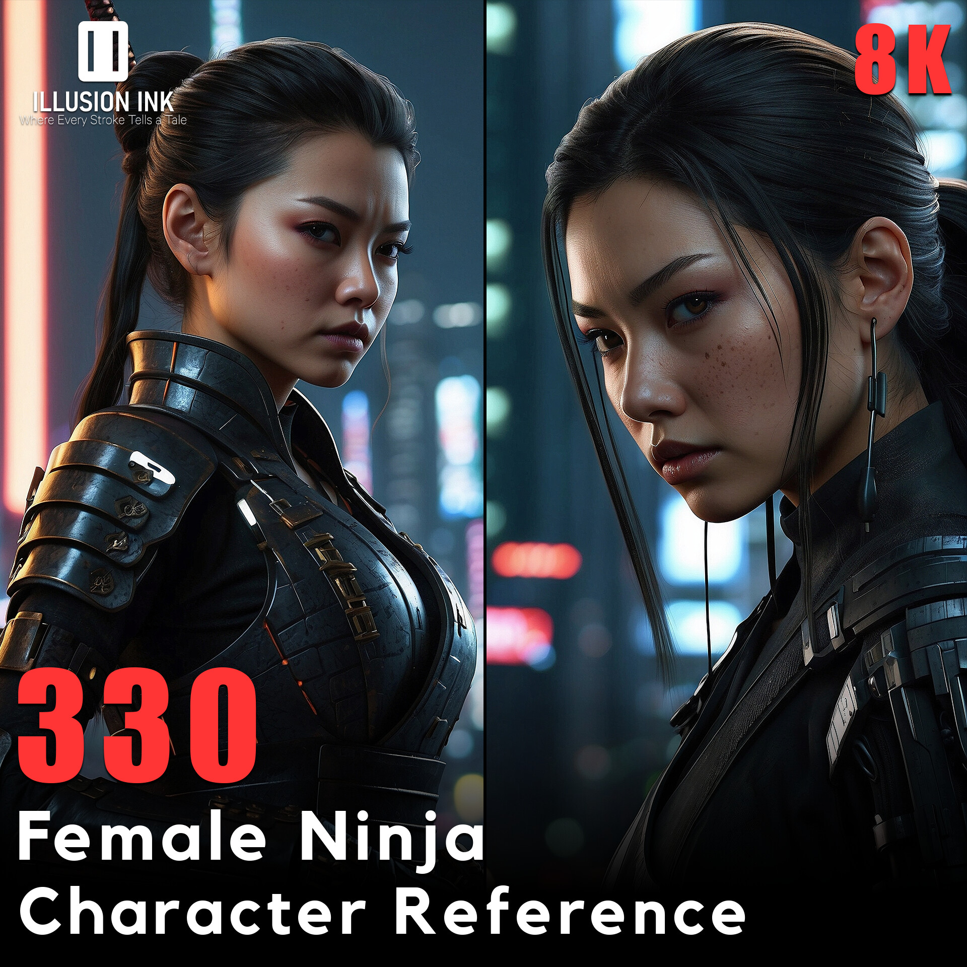 ArtStation - 330 Female Ninja Characters Reference Photos - Different Styles | 8K