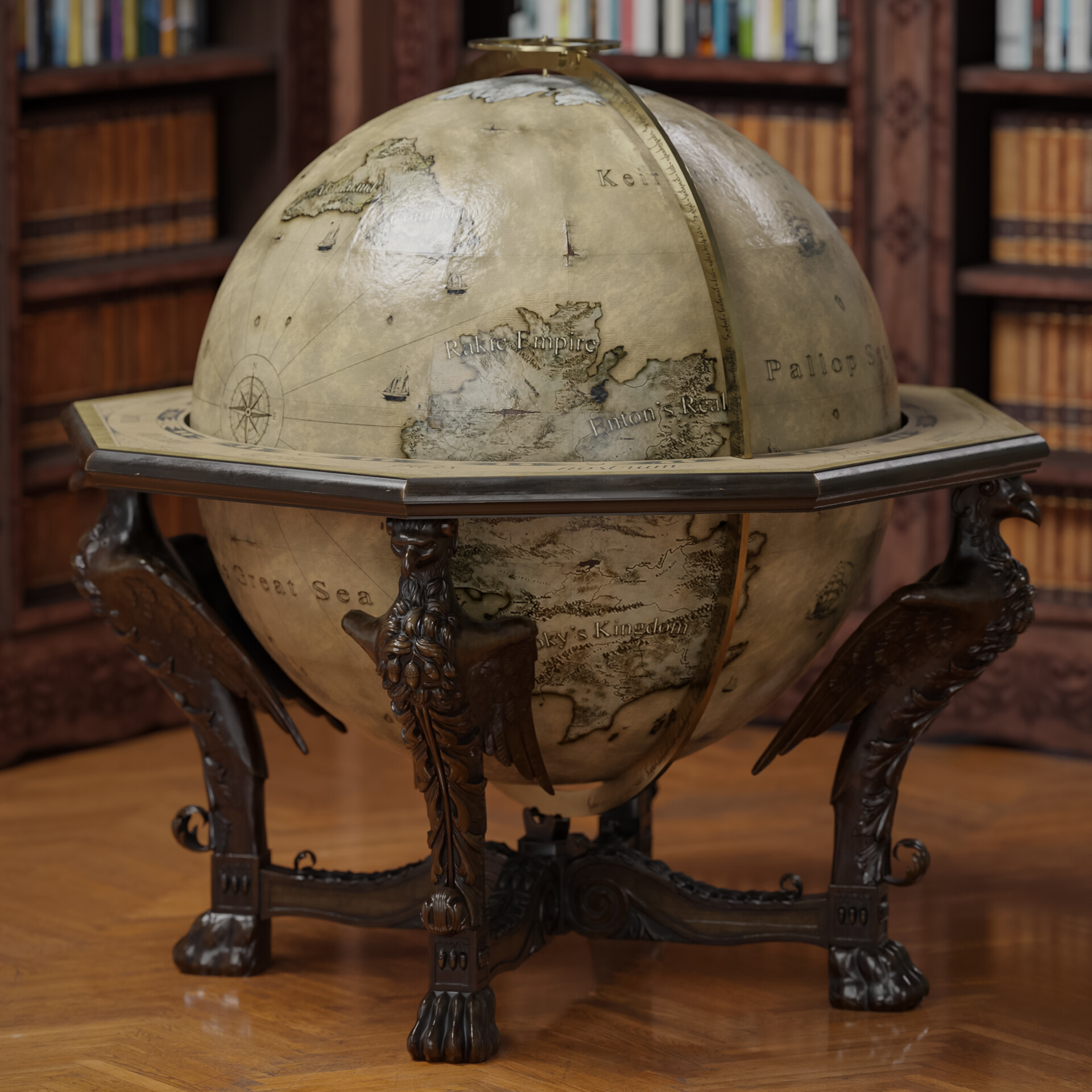 ArtStation - Coronelli - Library Globe - Game Asset