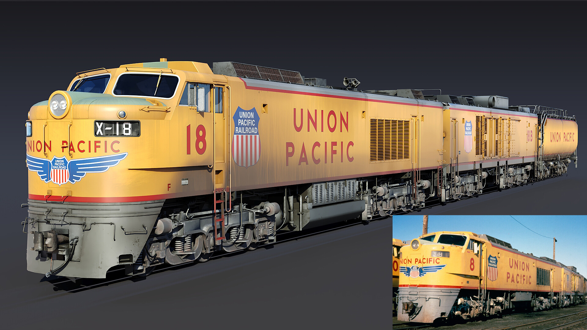 ArtStation - Union Pacific Gas turbine-electric locomotive
