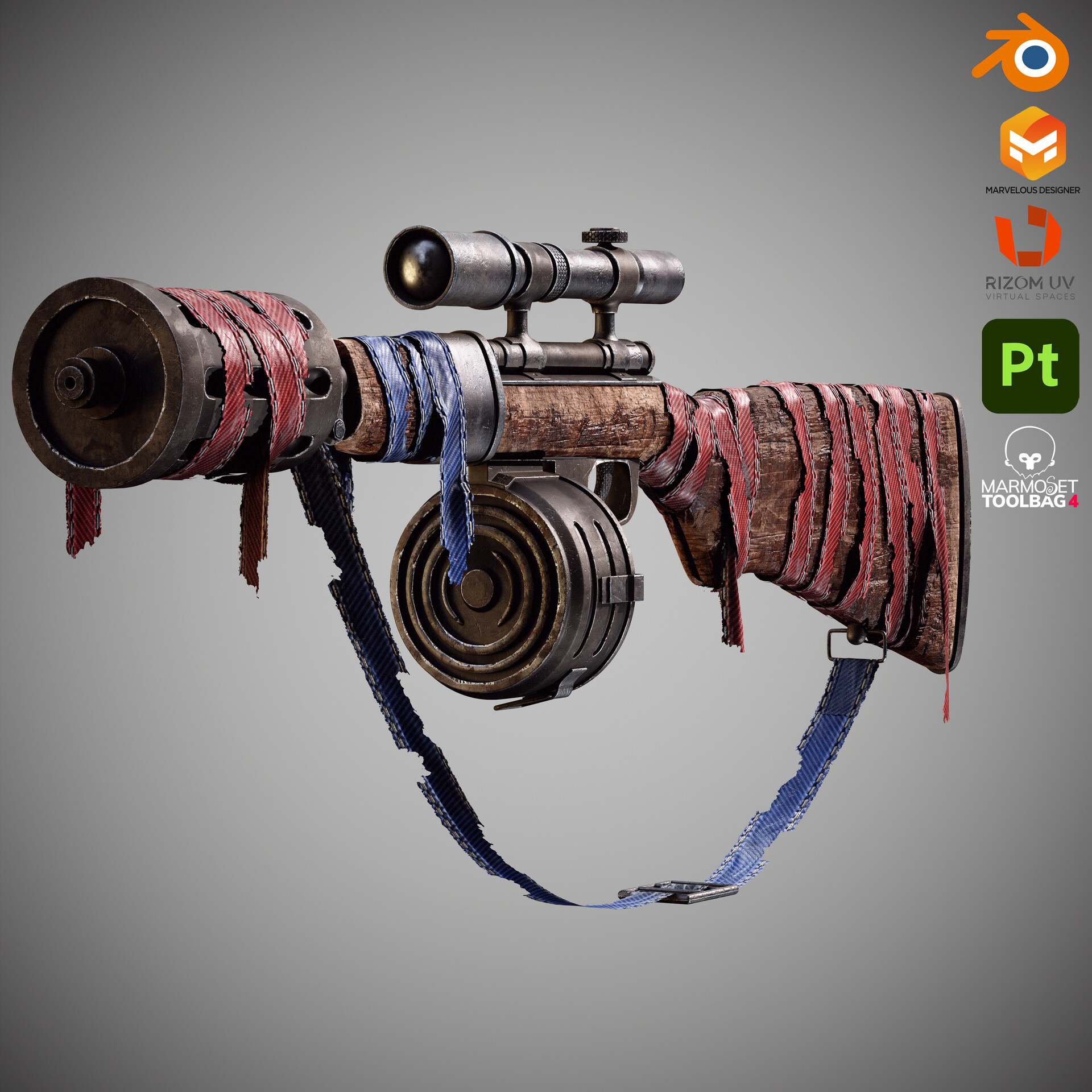 ArtStation - Old Apocalyptic Rifle