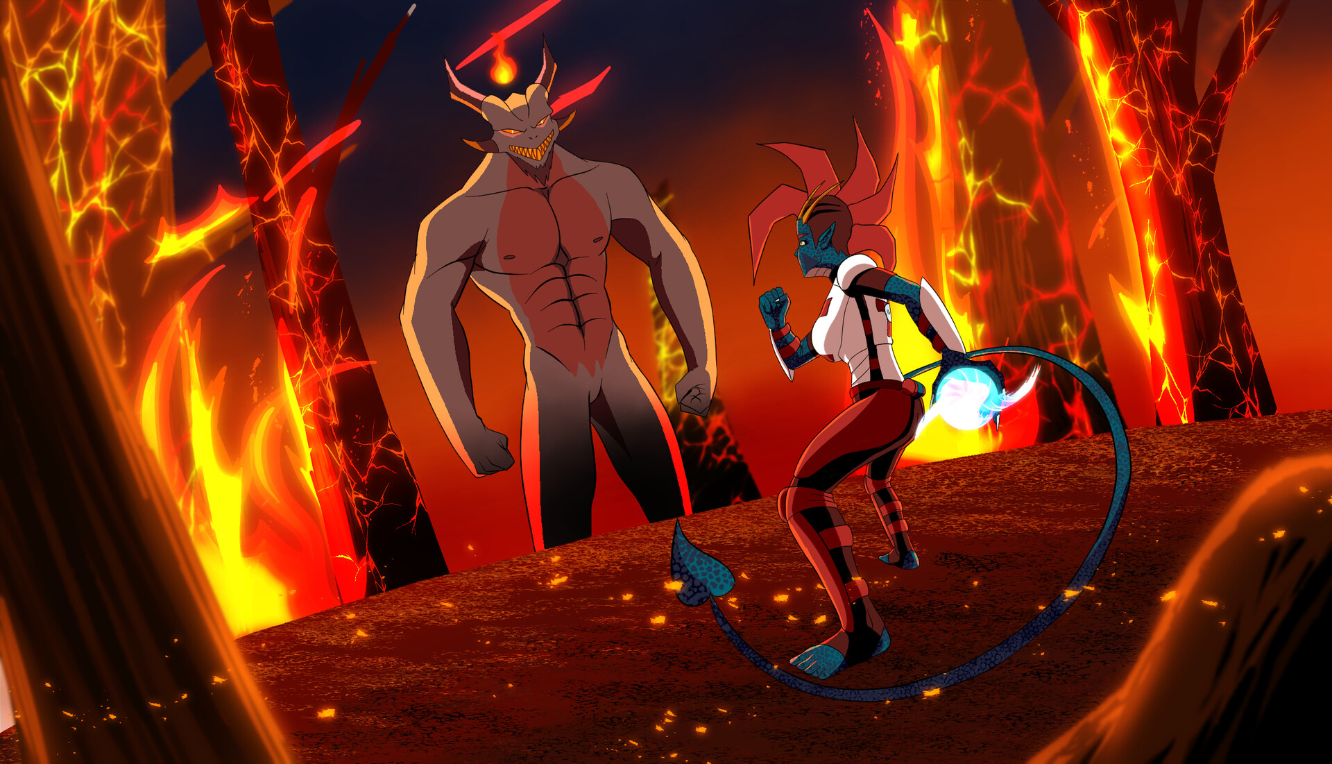 ArtStation - The ranger Snake vs demon of frie