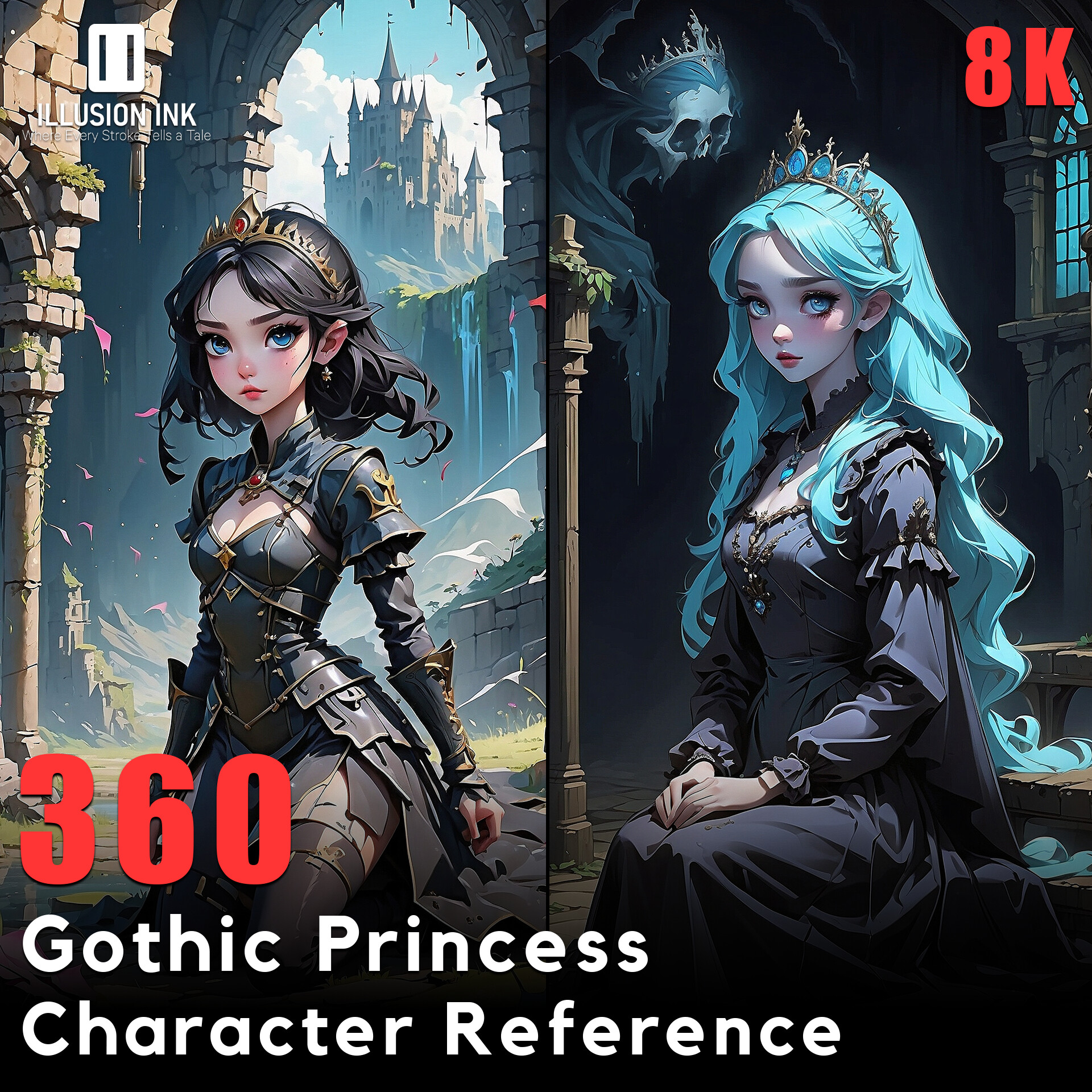 ArtStation - 360 Gothic Princess Characters | 8K