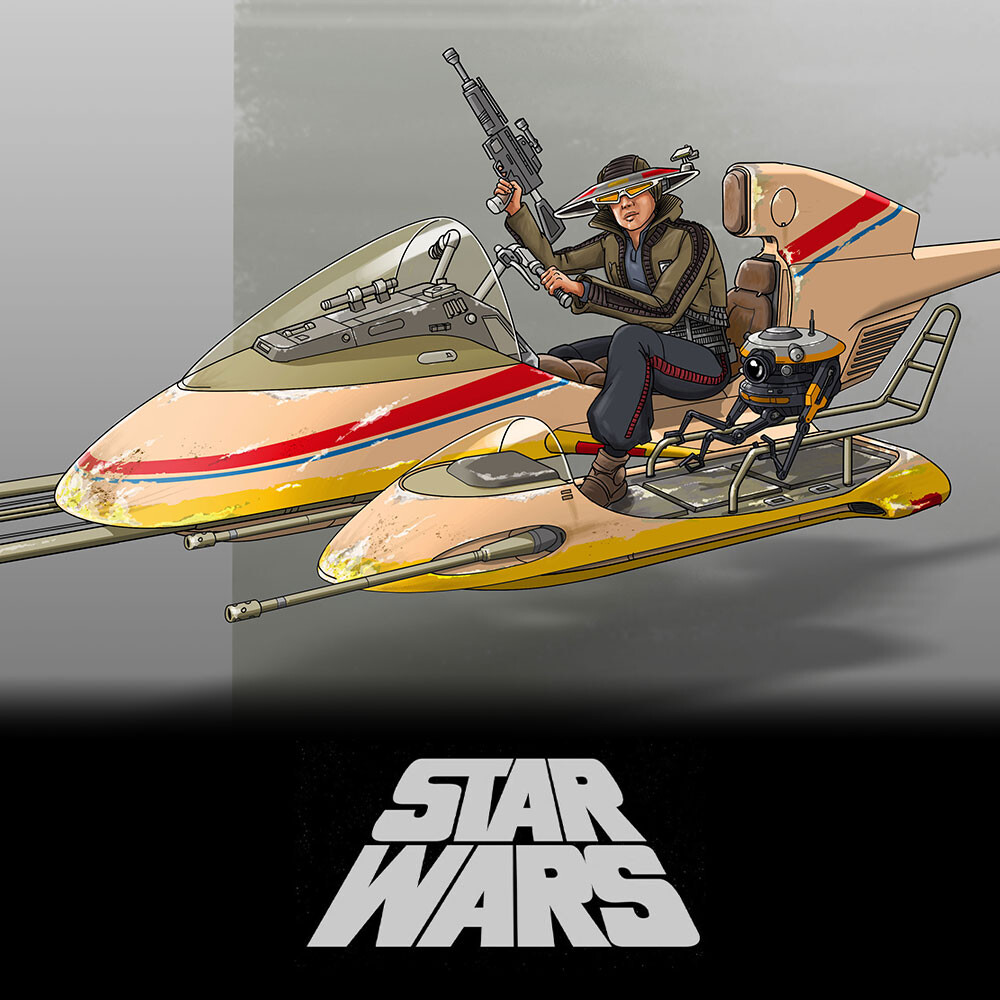 ArtStation - Star Wars Speeder Bike Concept 1