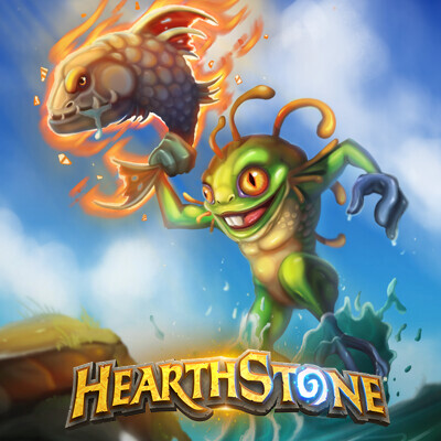 ArtStation - Young Murloc - Fire rock fish attack