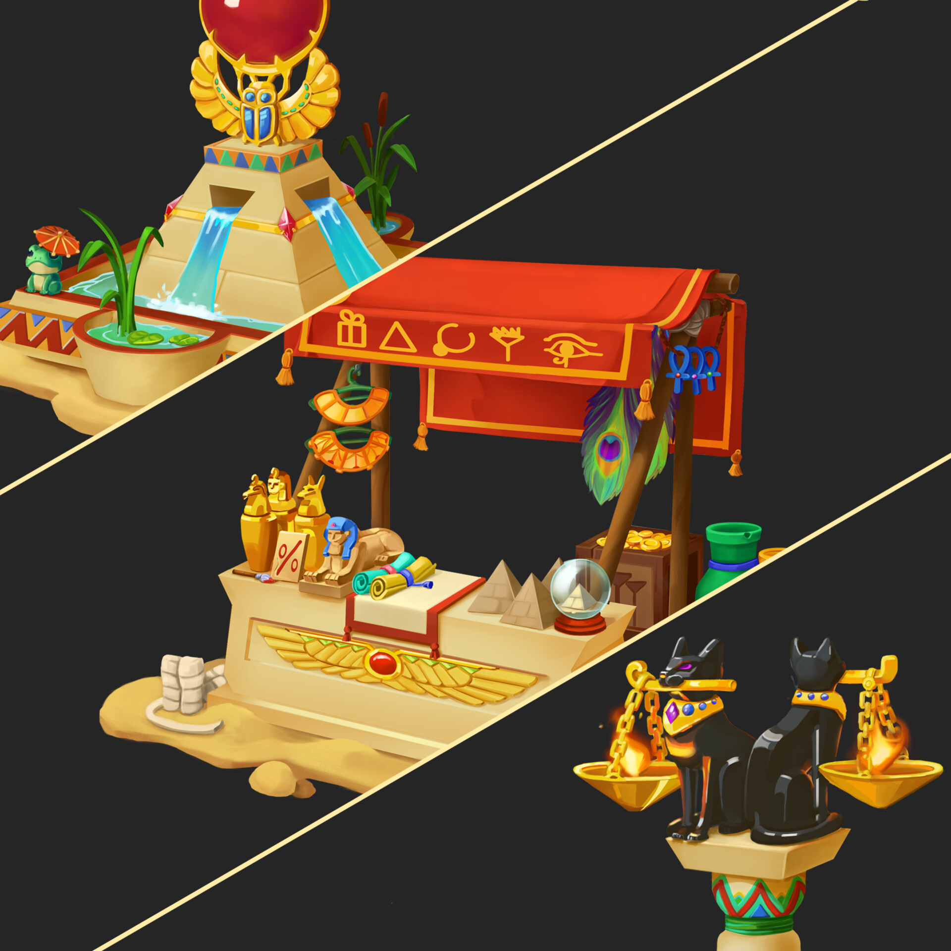 ArtStation - The concept of Egyptian props set