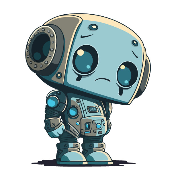 ArtStation - Sad cartoon Robot.