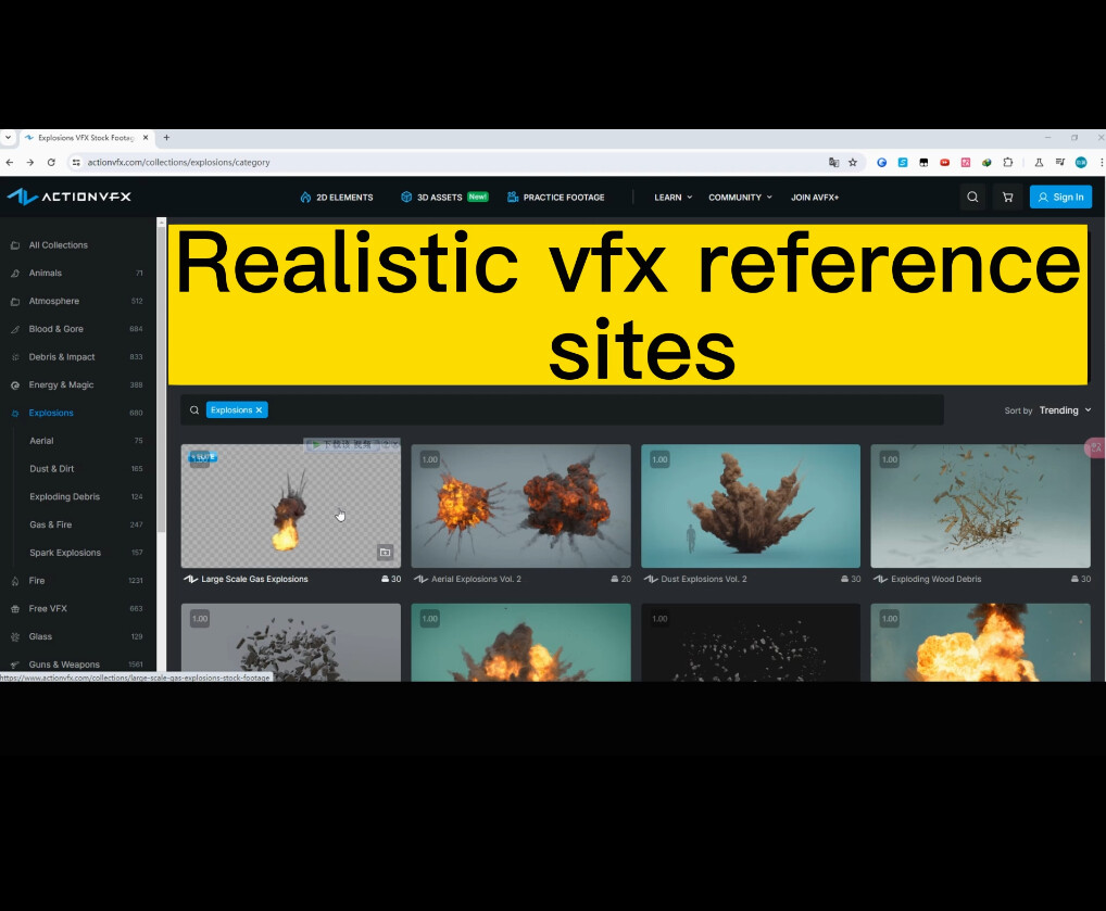 ArtStation - VFX tutorial ：a great realistic vfx reference site