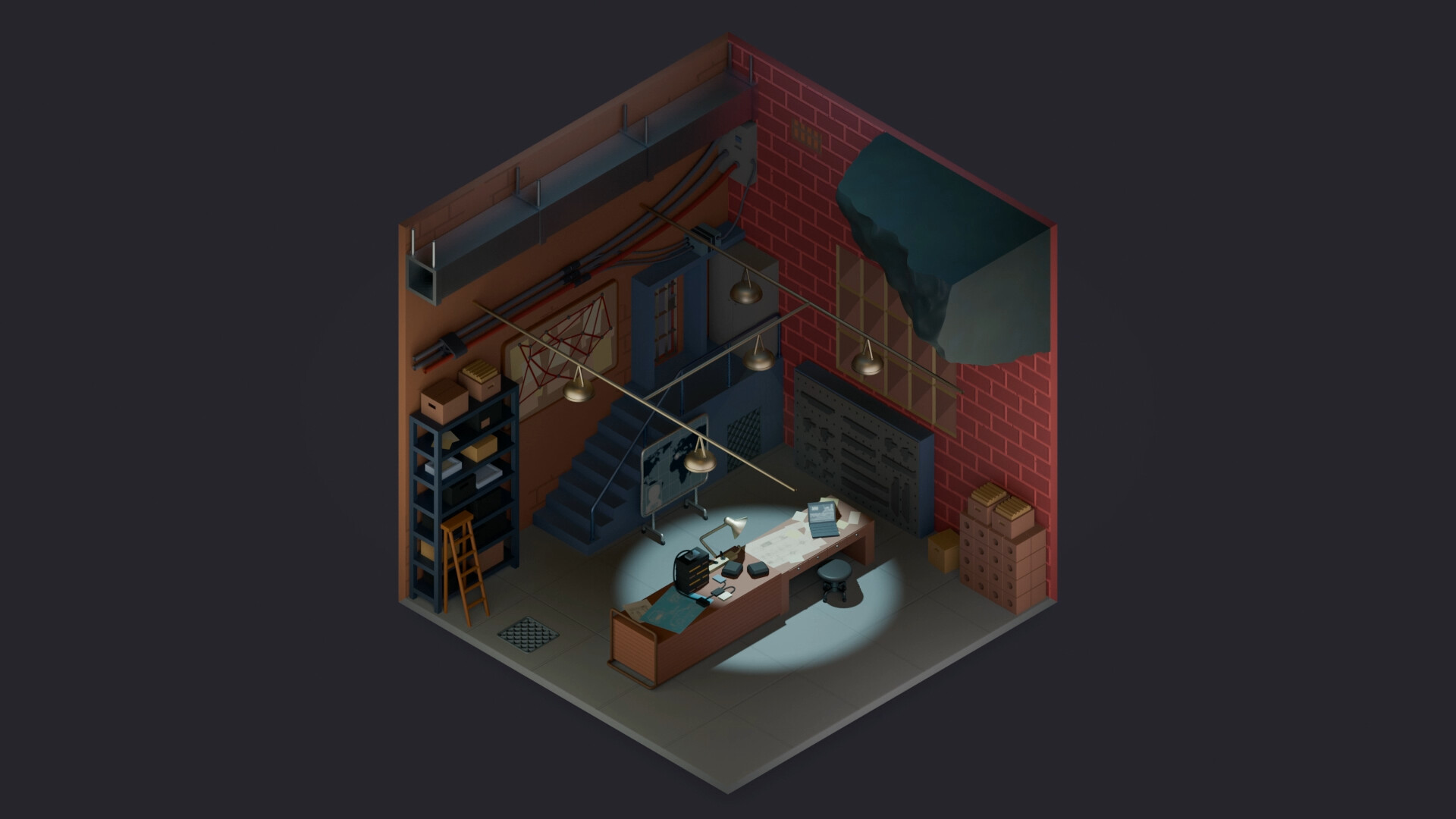 ArtStation - Secret Agent Room (Animated)