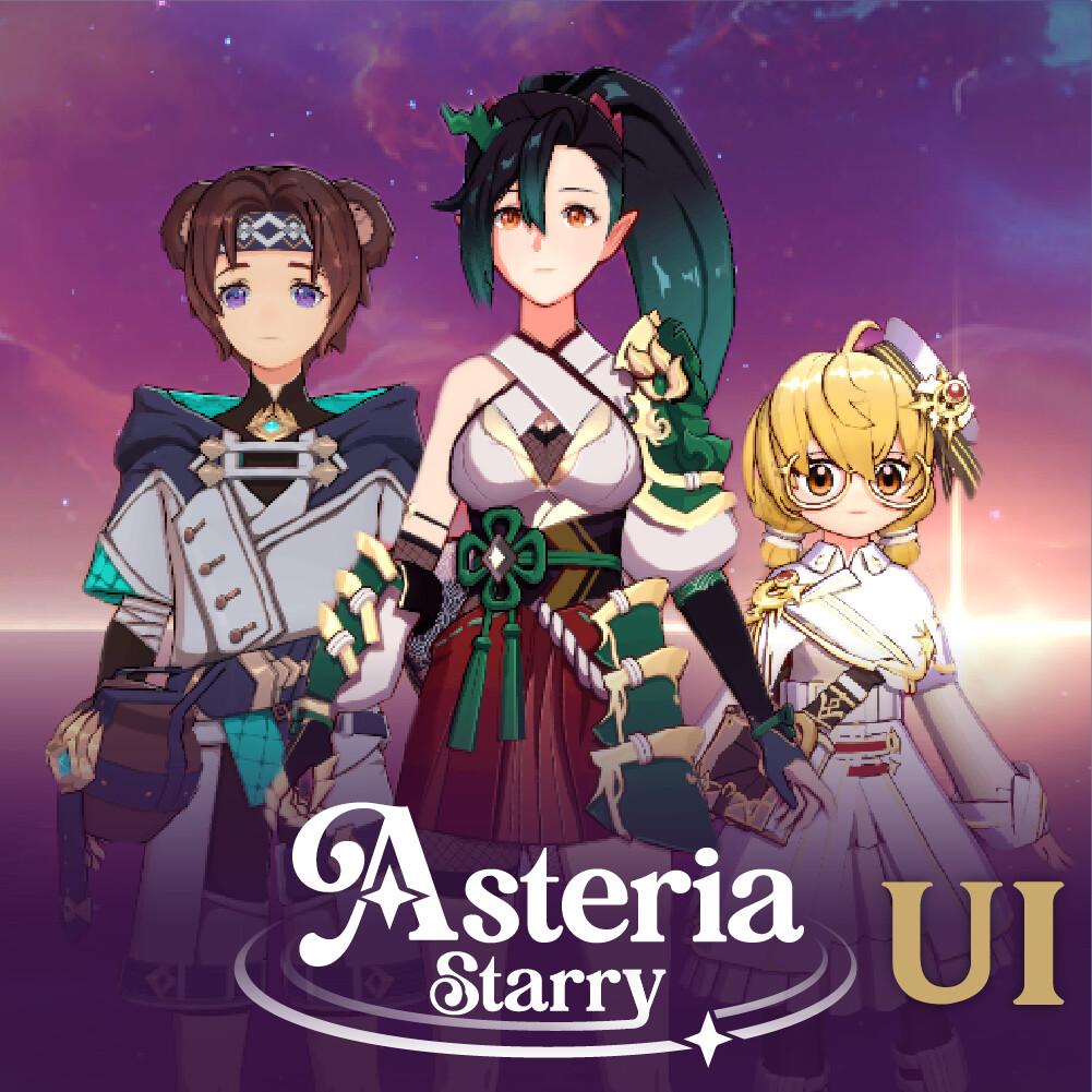 ArtStation - Teammate Game UI Screen - Asteria Starry Game Project