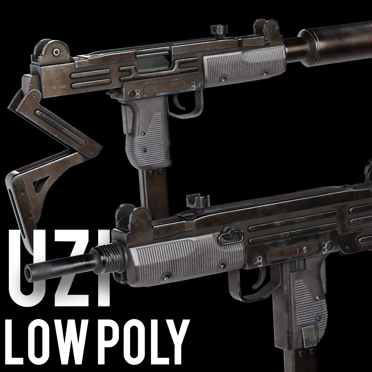 ArtStation - Low Poly UZI Remaster