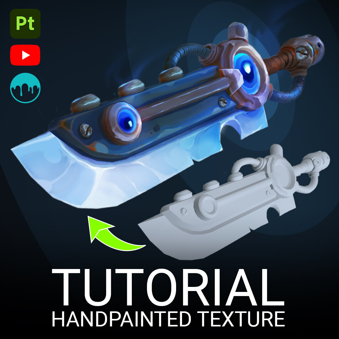 ArtStation - HAND-PAINTED FUTURISTIC DAGGER (RUINED KING) - Tutorial