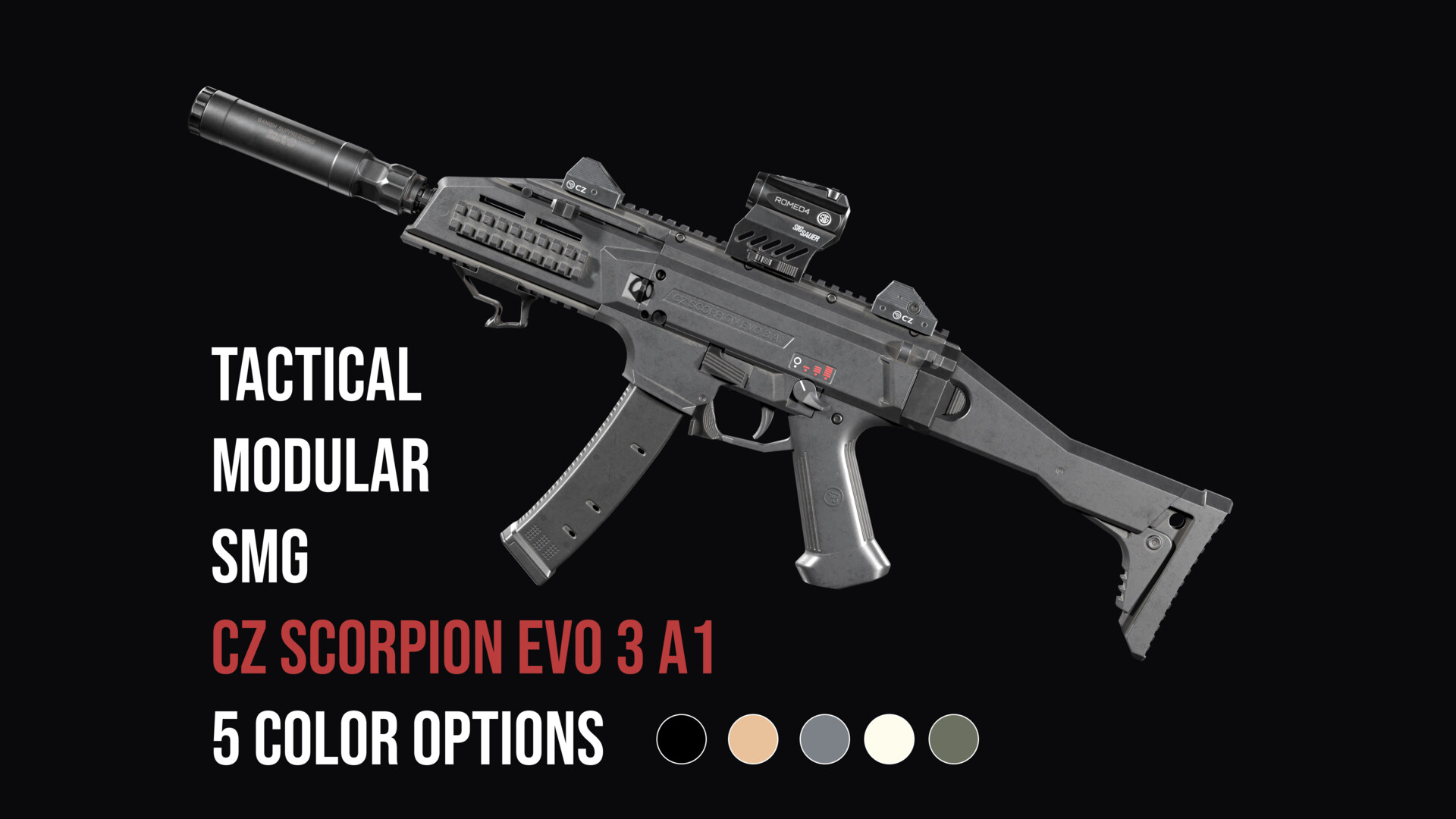 ArtStation - Tactical Modular SMG CZ Scorpion EVO 3 A1