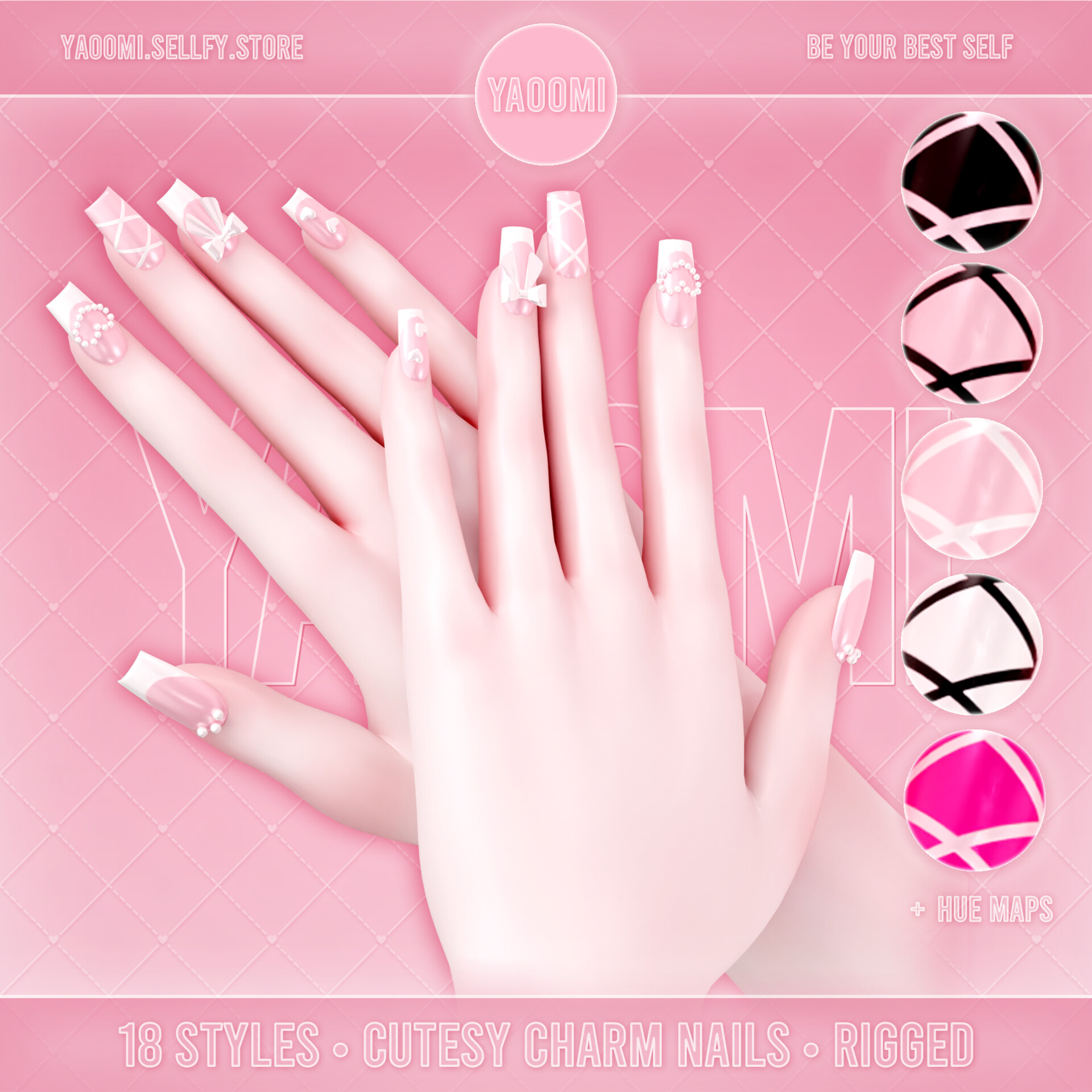 ArtStation - Cutesy Charm Nails for VRChat