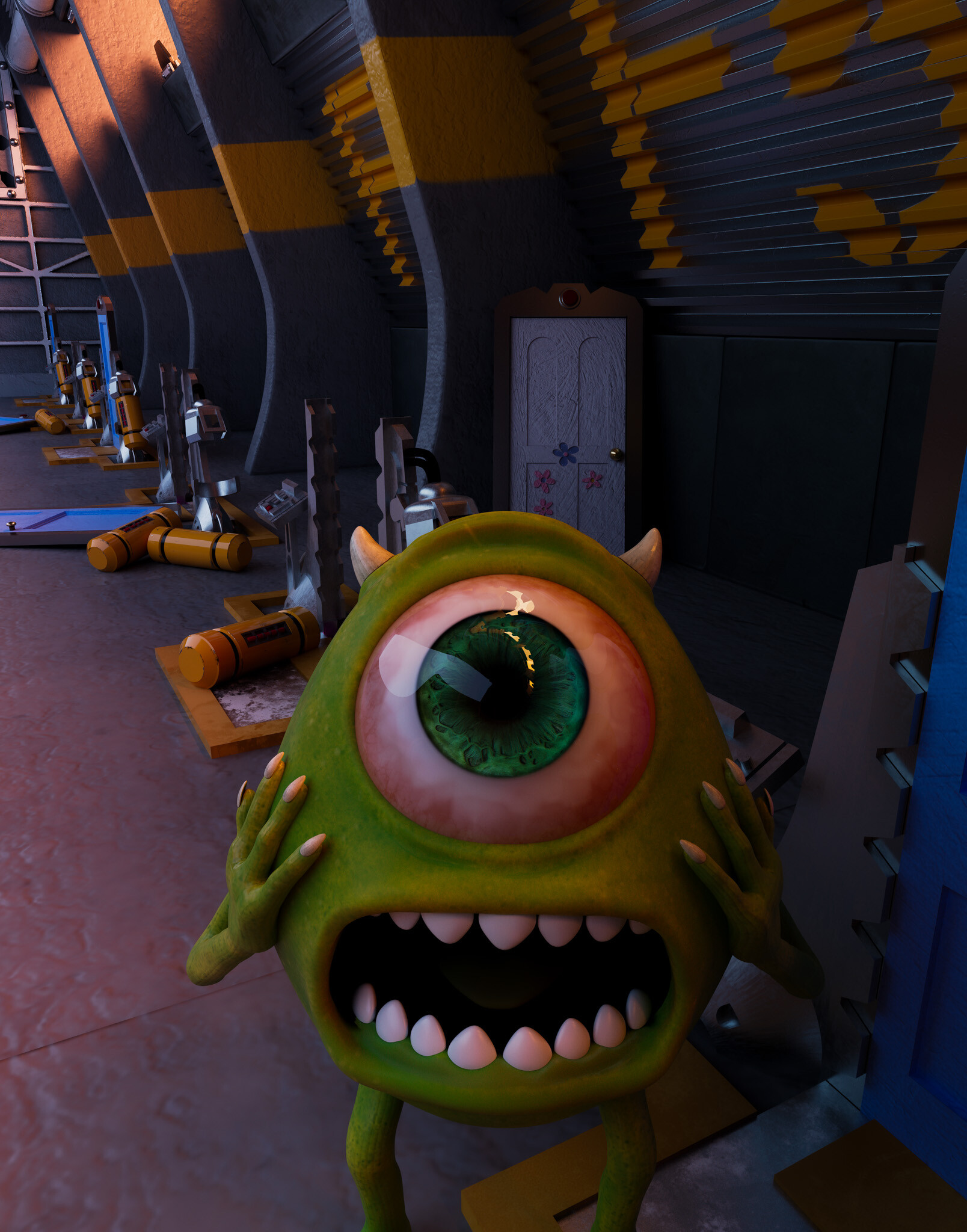 ArtStation - The scream starring Mike wazowski