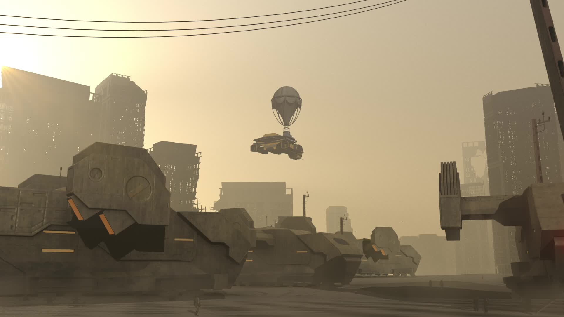 ArtStation - SCIFI SPACESHIP IN DESERT CITY LANDSCAPE