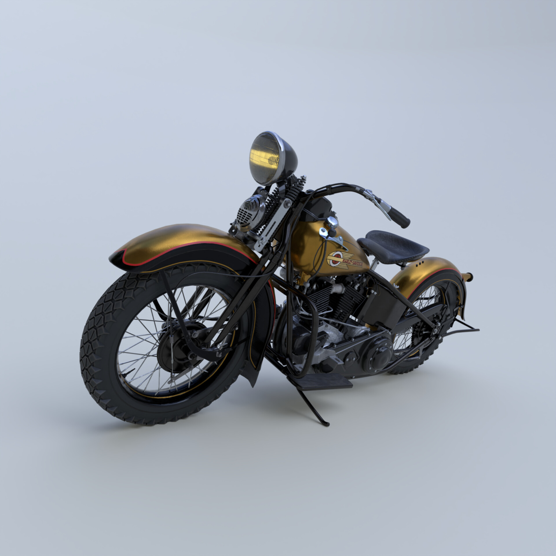ArtStation - Harley Davidson 1936 Knucklehead Engine