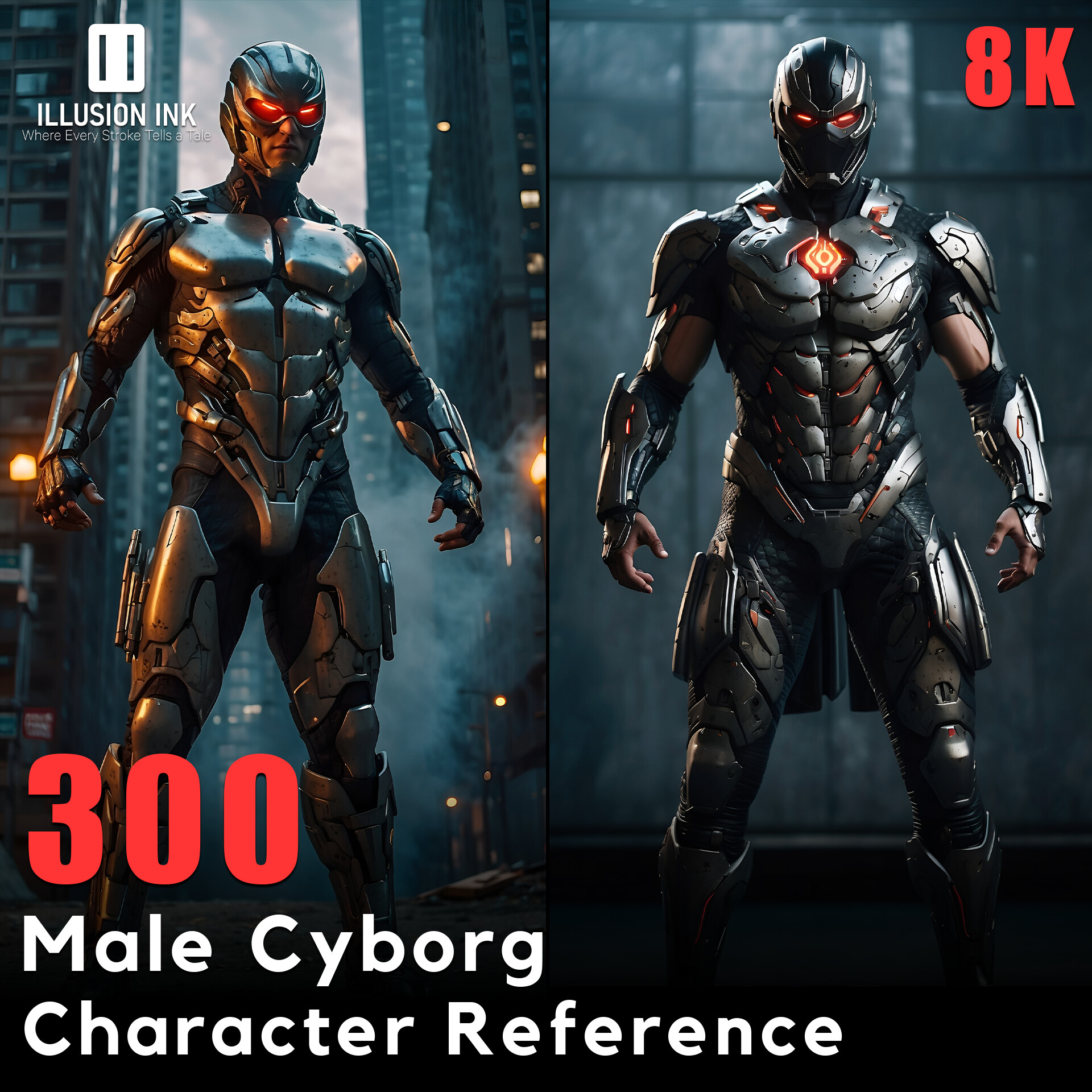 ArtStation - 300 Male Cyborg Character Reference | 8K