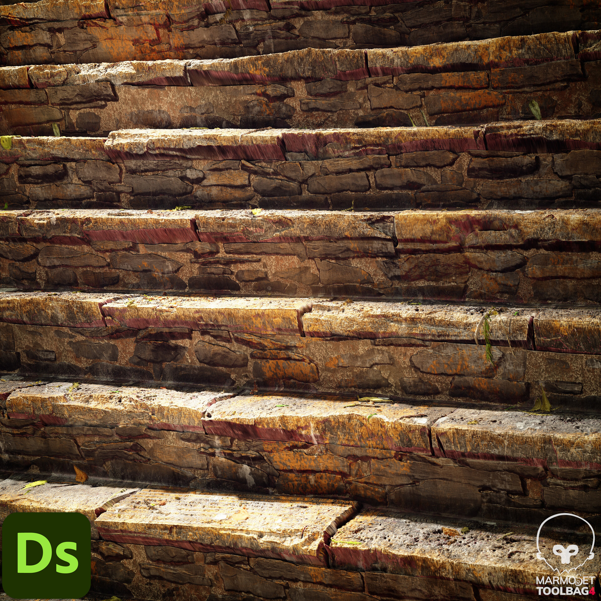 ArtStation - Rough and dilapidated stone steps