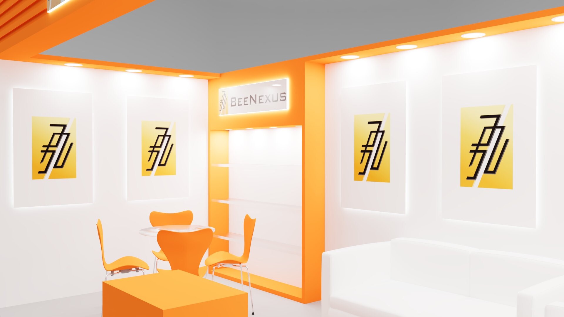 ArtStation - One Side Open Exhibition Stall Design