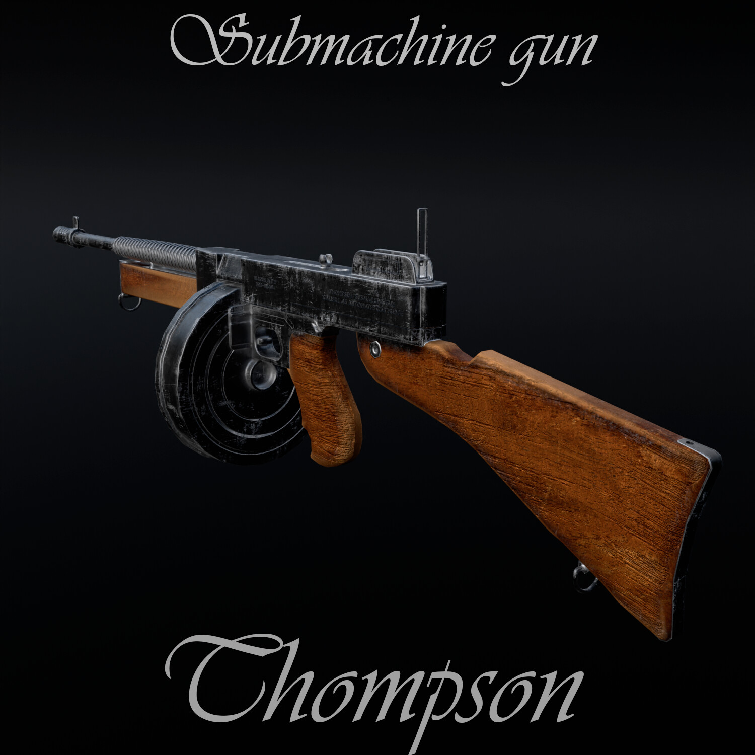 ArtStation - Submachine gun Thompson