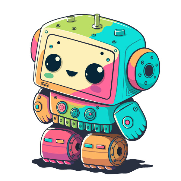 ArtStation - Cheerful cartoon robot.