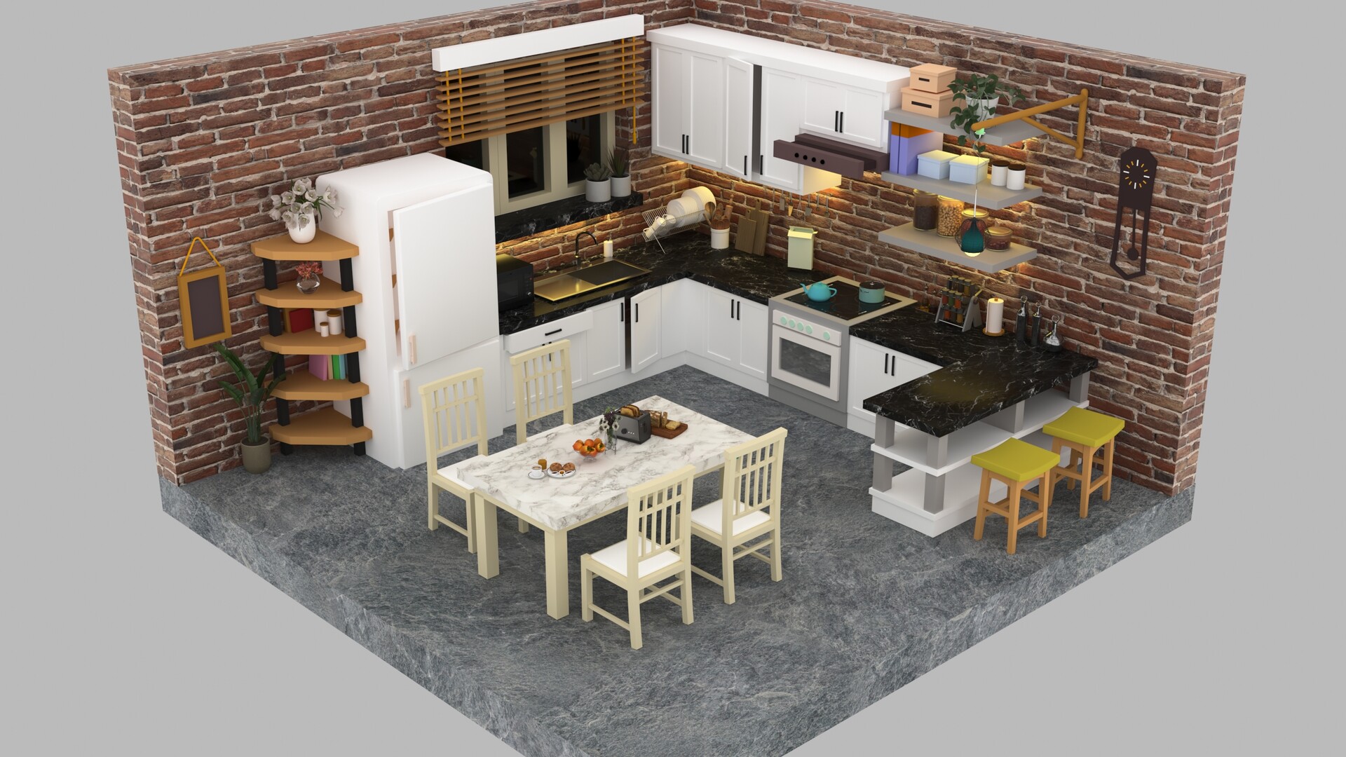 ArtStation - 3d kitchen made in 3Ds Max