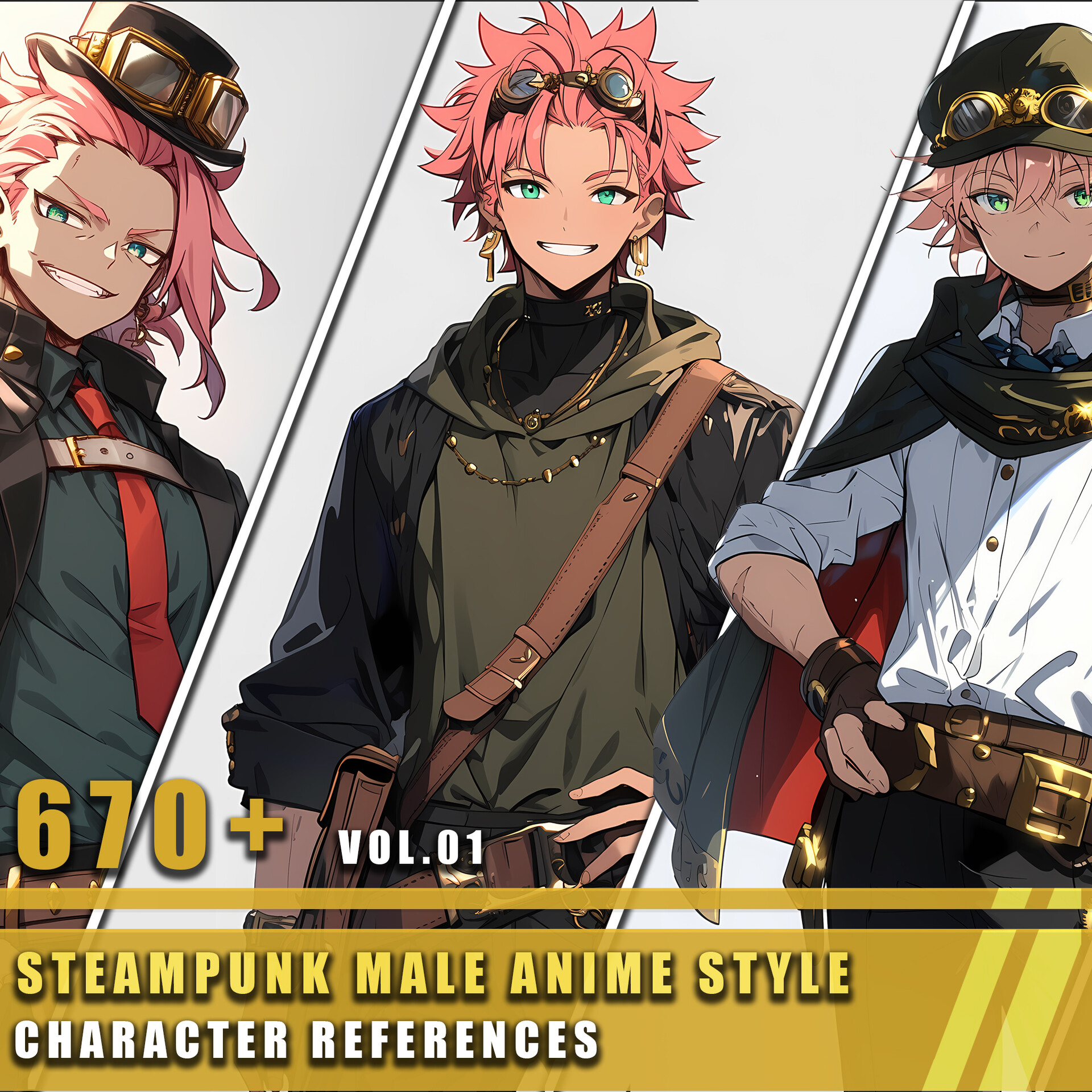 ArtStation - 670+ Steampunk Male Anime Style - Character References Vol.01