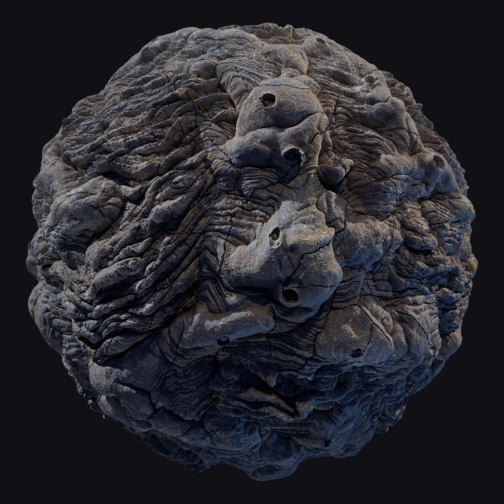 ArtStation - Dry Lava Flow Material Study