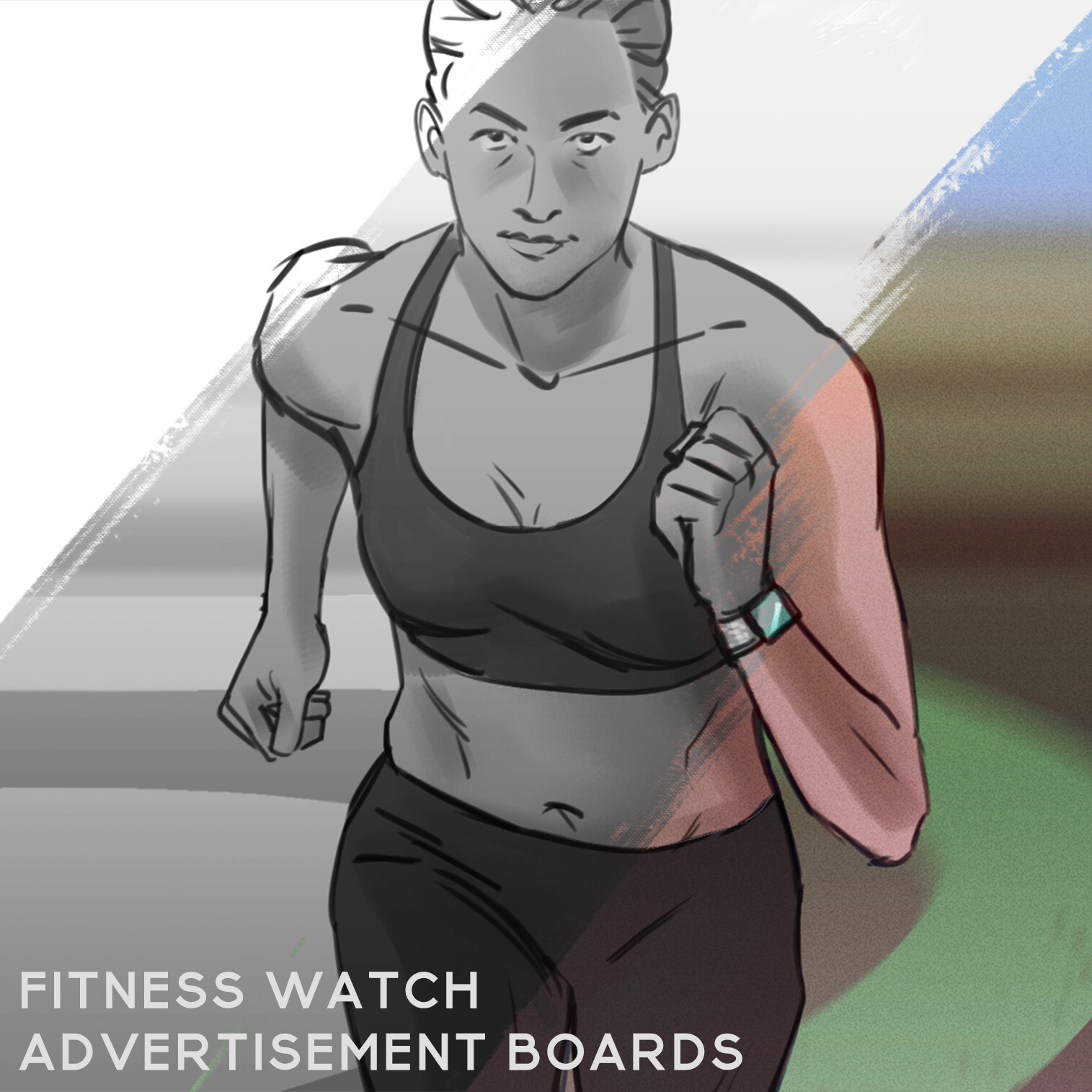 ArtStation - FITNESS WATCH | Advertisement storyboard