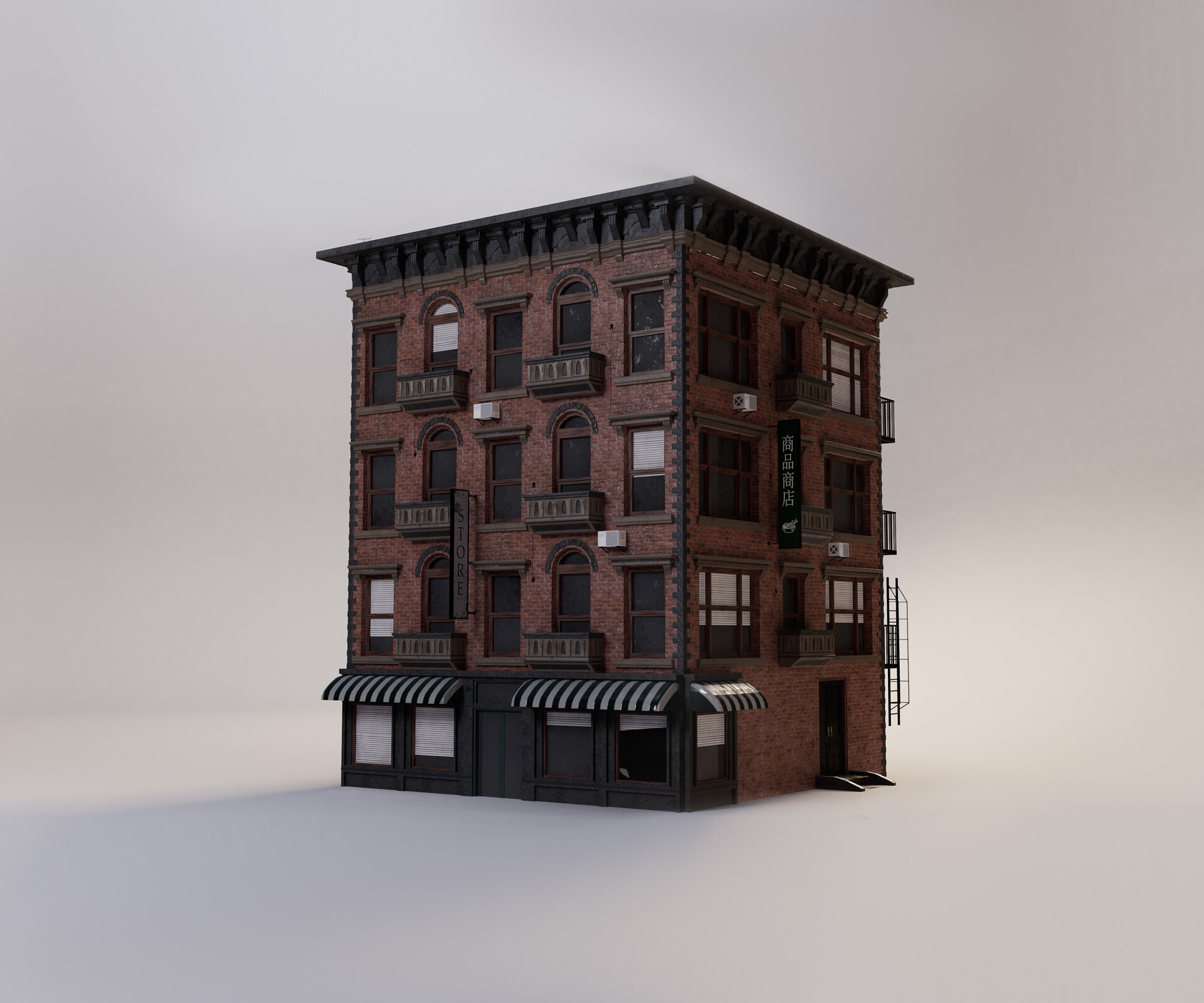 ArtStation - American old building `80s