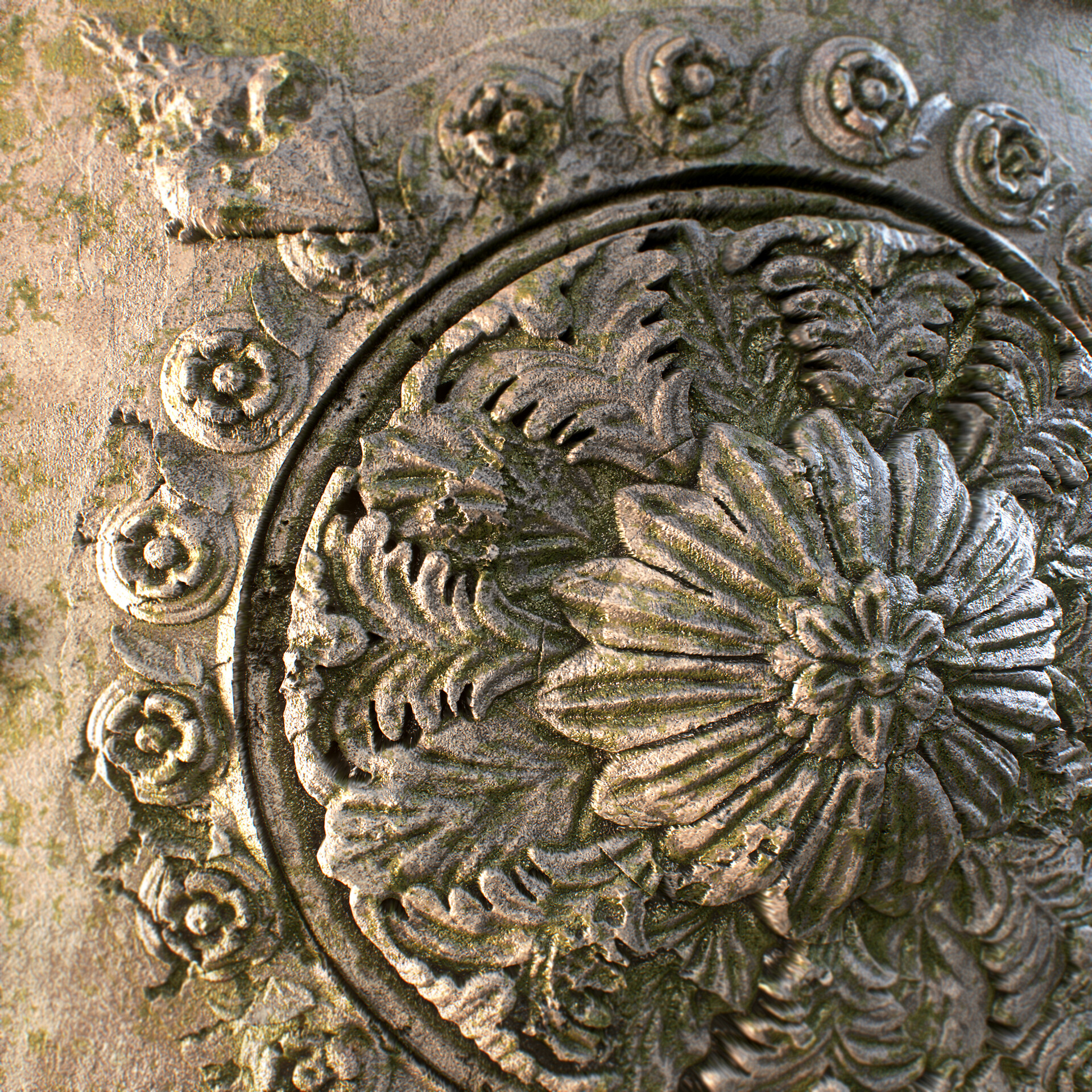 ArtStation - Stone Flower Wall